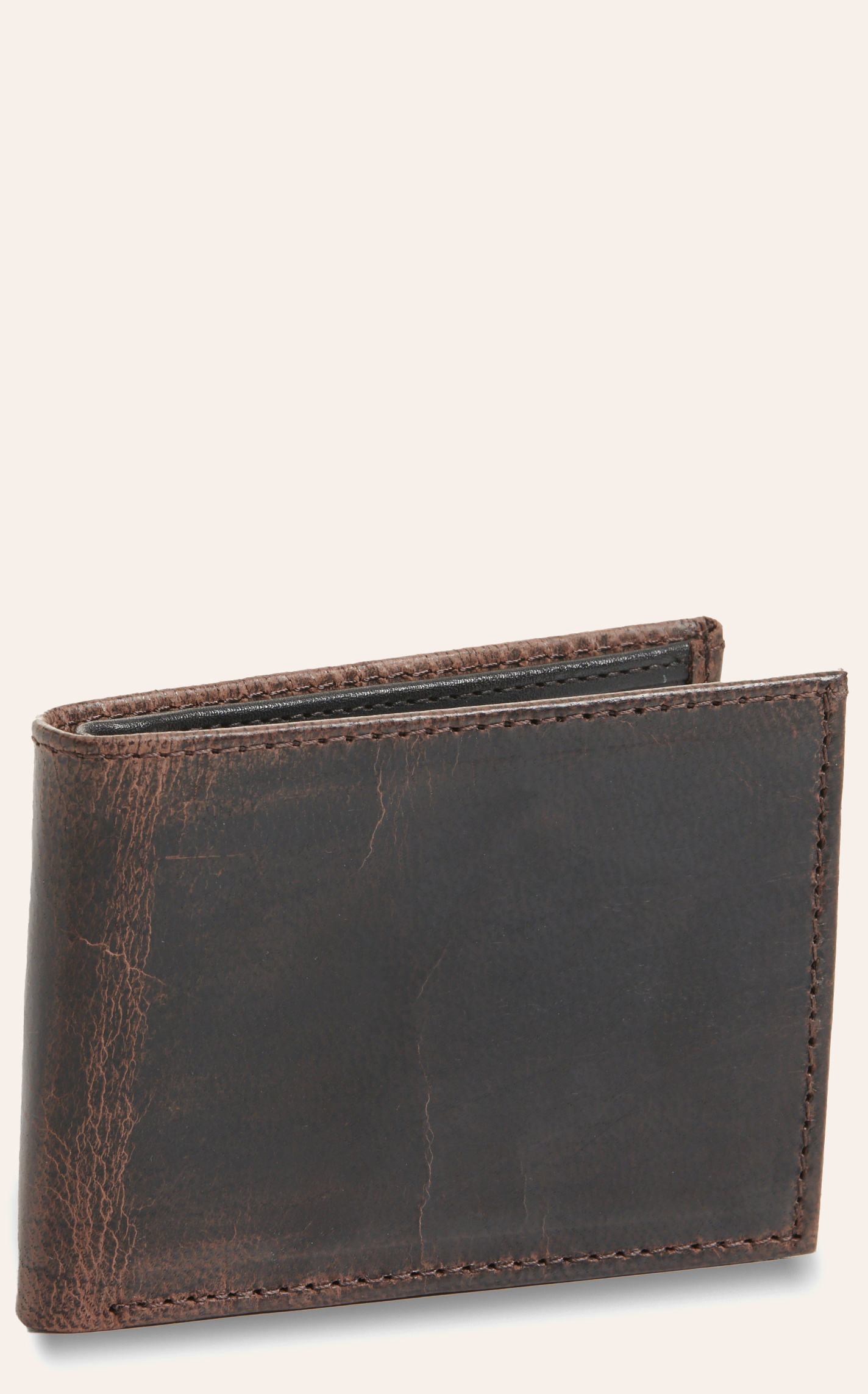 JRC & Sons Men's Chocolate Brown Mad Dog Goat Leather Bifold Wallet ...