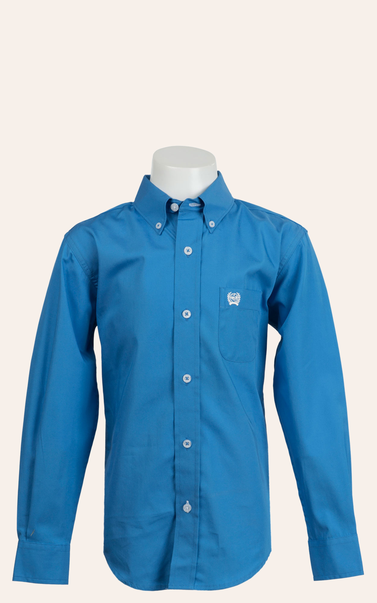 Cinch Boys' Blue Fine Weave Long Sleeve Shirt | Cavender's