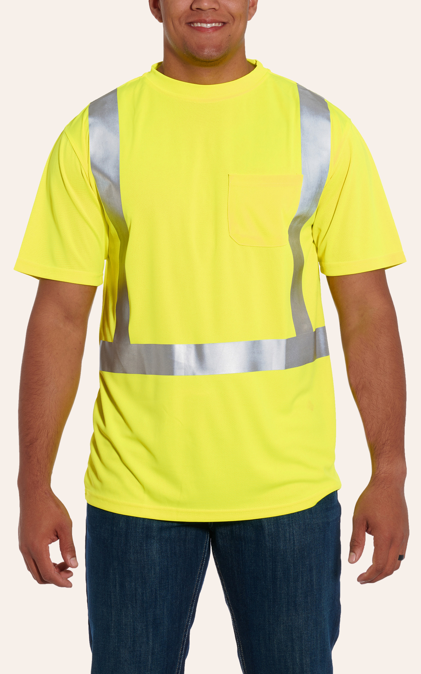 Forge Workwear Men's High Visibility Yellow with Reflective Tape Short ...