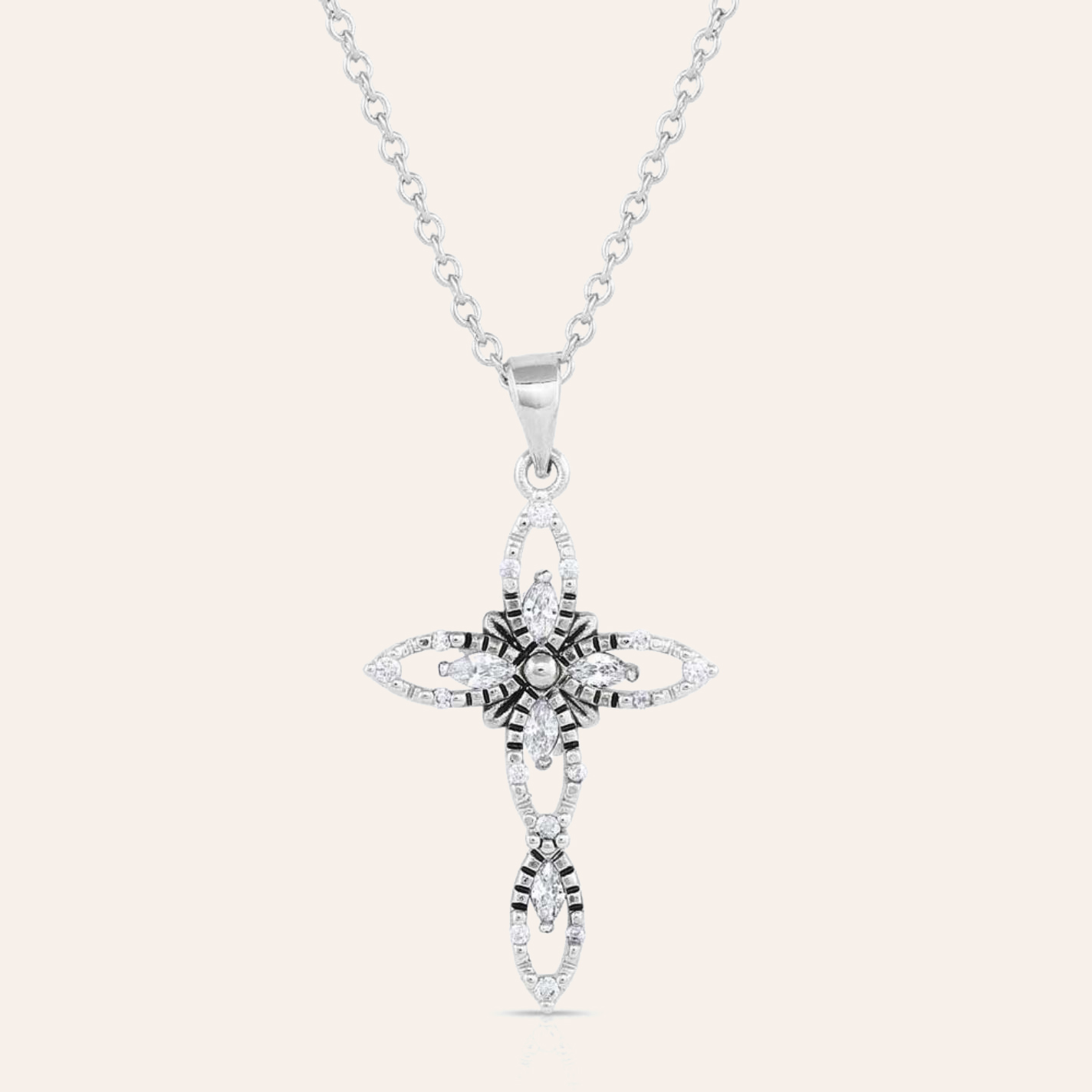 Montana Silversmith Silver with Crystals Star of Wonder Cross Necklace ...