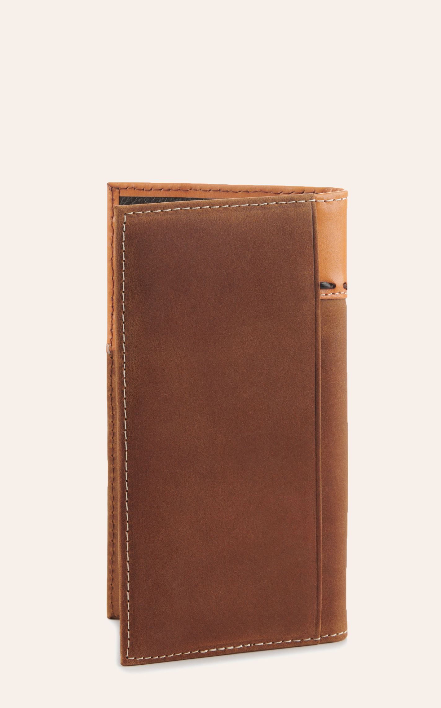 Rafter C Men’s Tan Floral Tooled Leather with Cream Underlay Checkbook ...