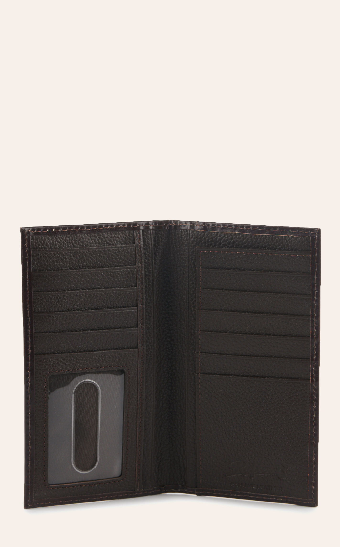 Rafter C Men’s Leather Hair on Hide with Cream Underlay Checkbook Cover ...