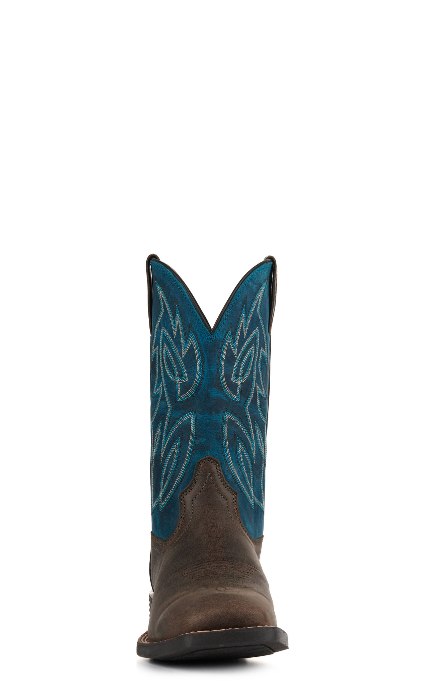 Justin Men's Canter Shadow Grey and Cobalt Blue Wide Square Toe Cowboy ...