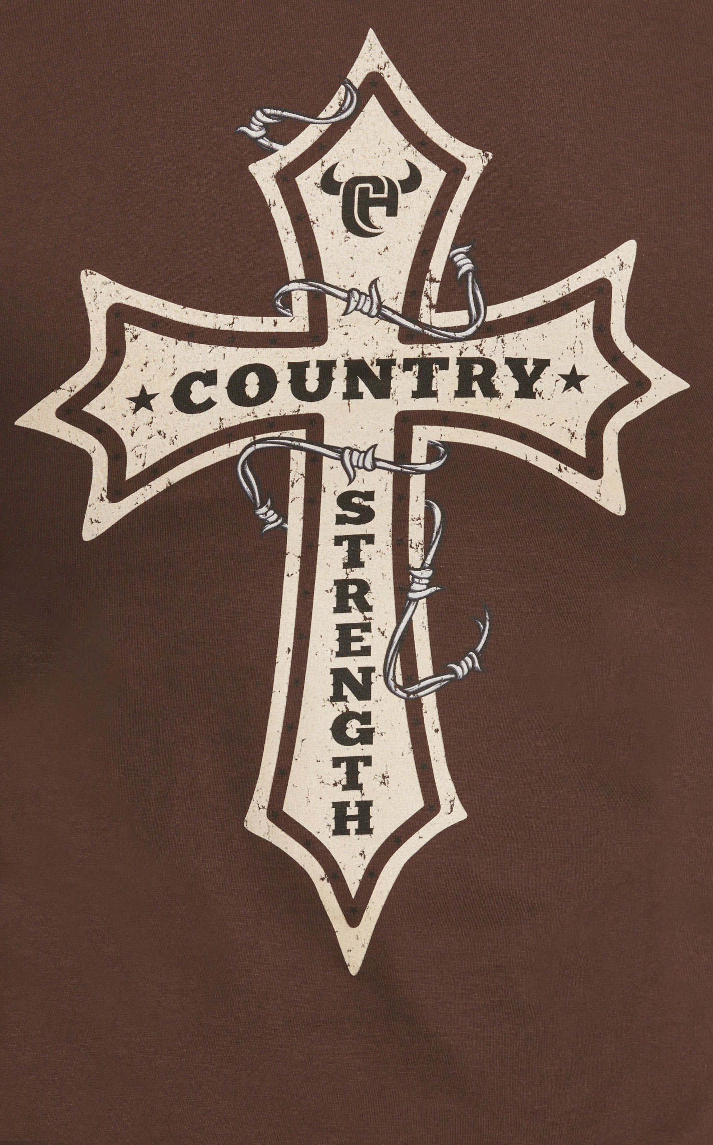 Cowboy Hardware Men's Chocolate Country Strength Cross Logo Graphic ...