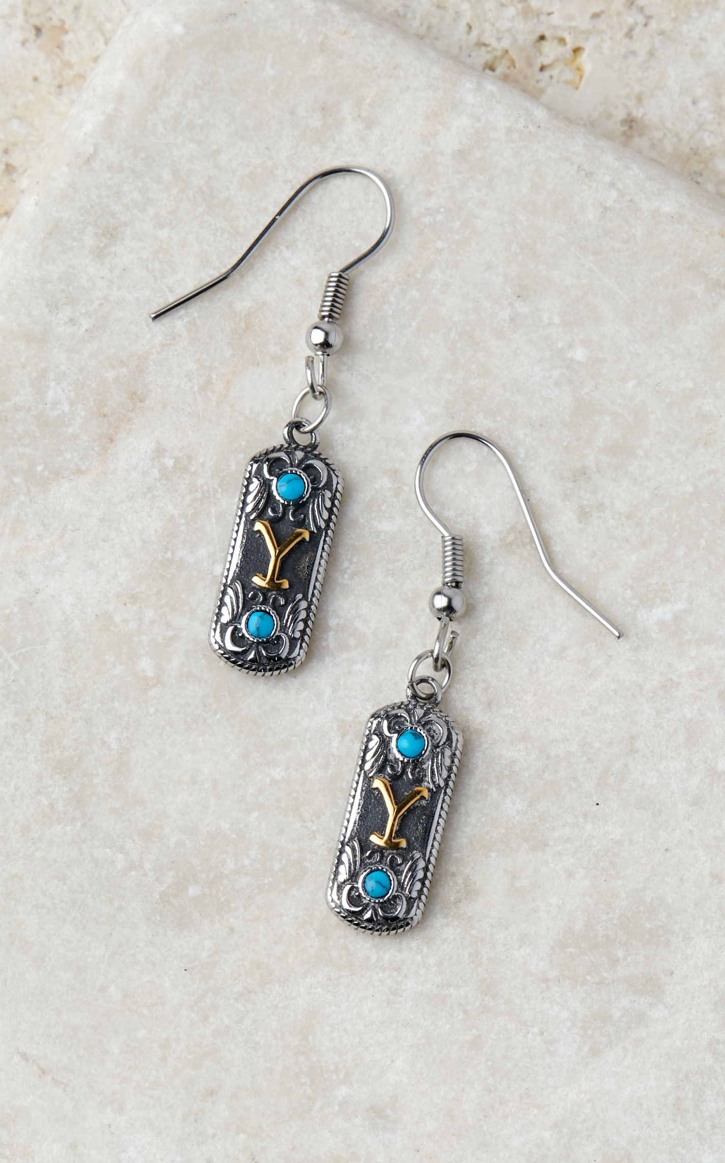 Montana Silversmith's Yellowstone Etched Bar with Turquoise Stone Gold ...