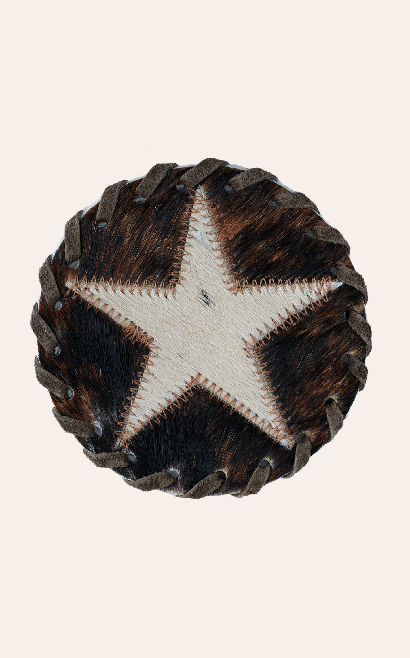 Texas Products Cream & Chocolate Hair on Hide Star Coaster
