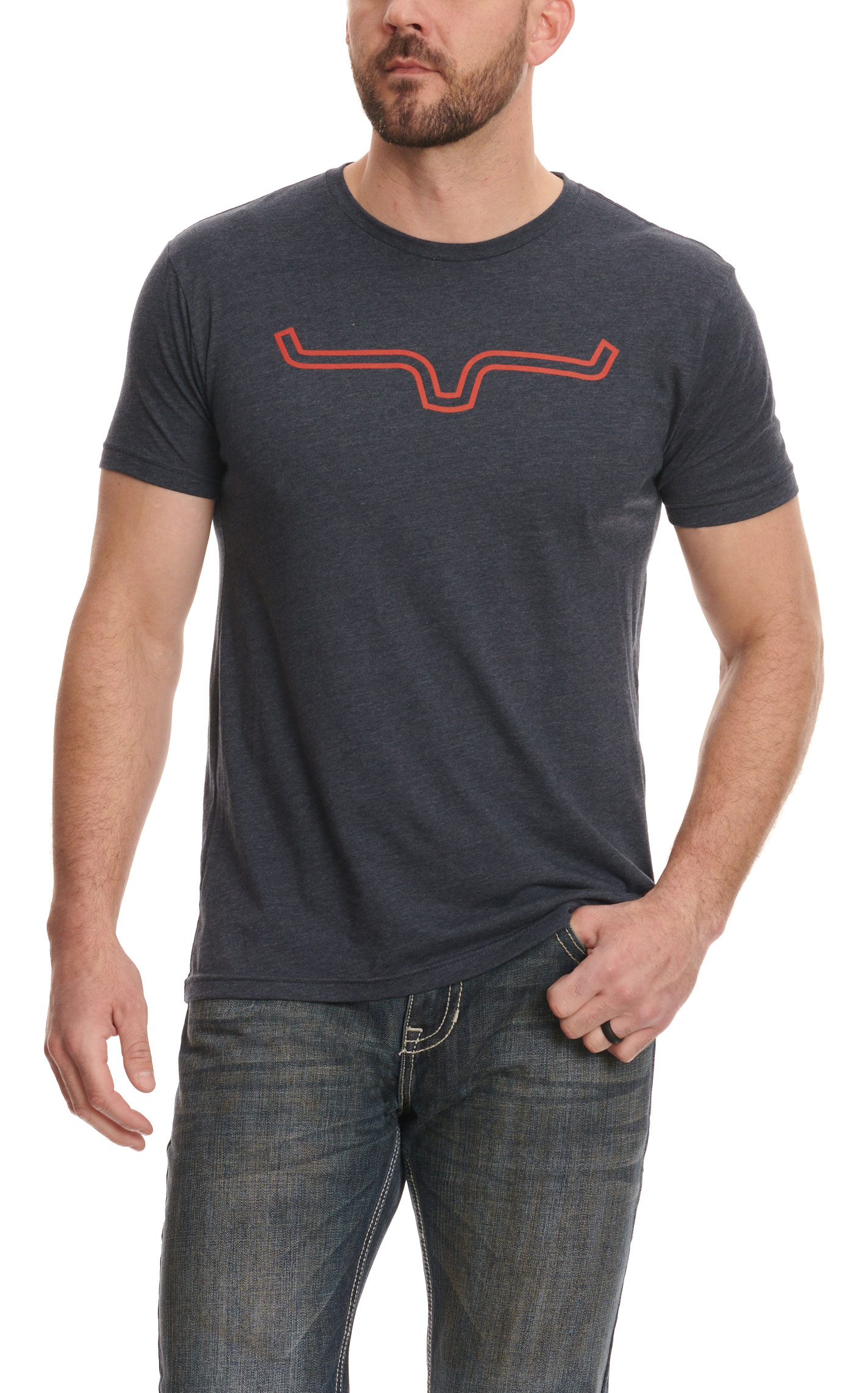 Kimes Ranch Men's Outliner Navy Logo Graphic Short Sleeve T-Shirt