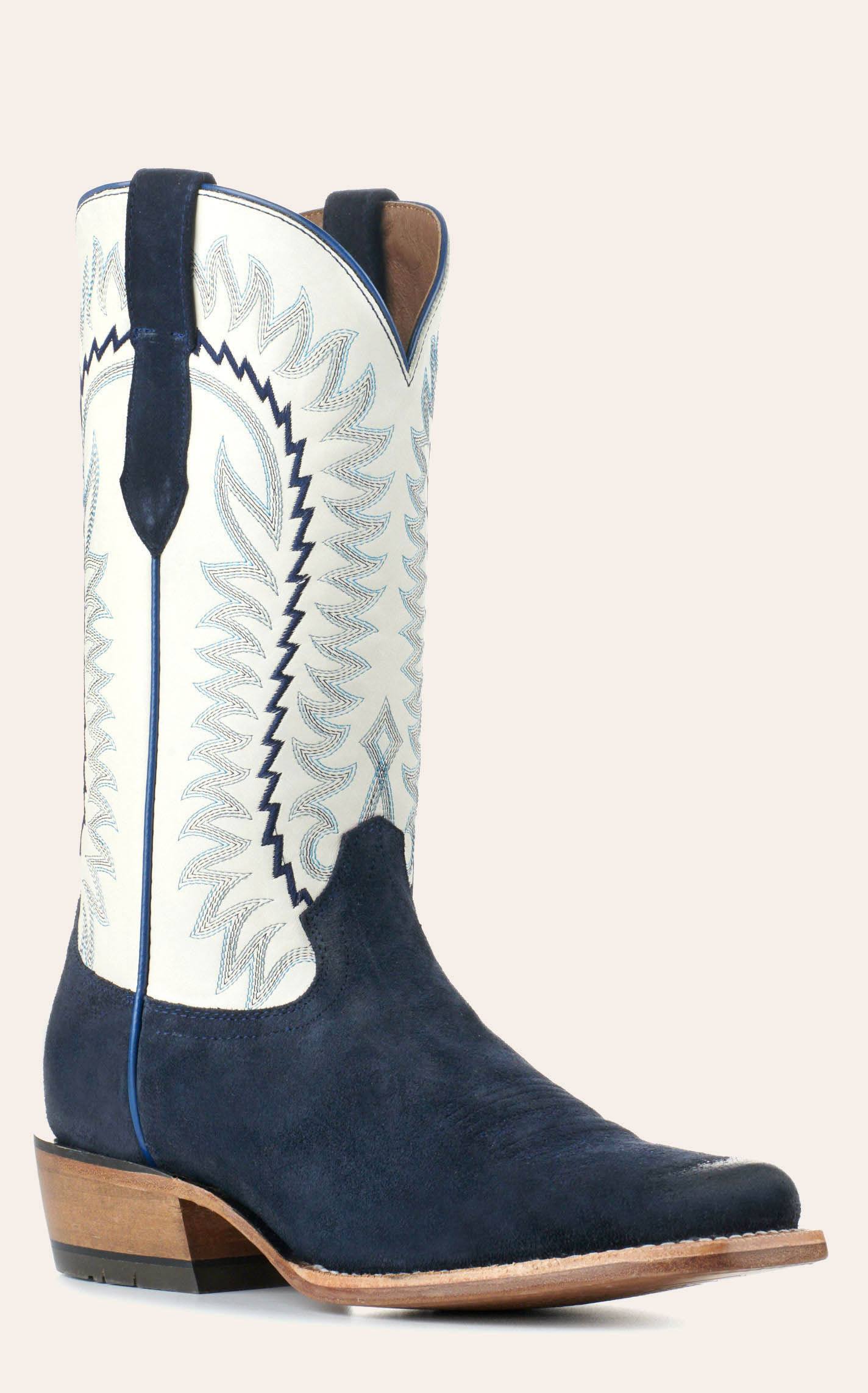 Ariat Men's Futurity Time White and Blue Punchy Toe Cowboy Boots