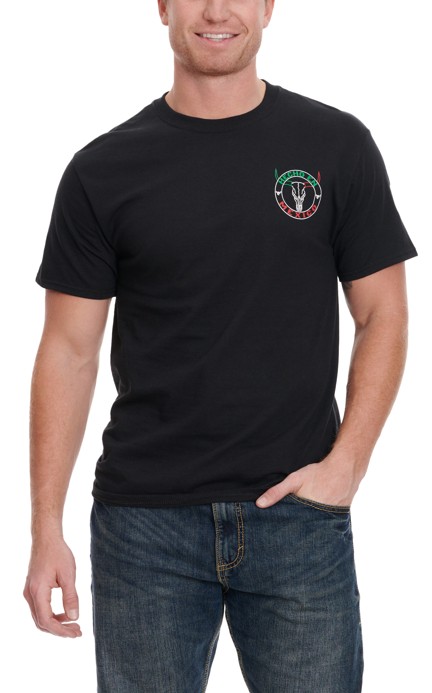 Cowboy Hardware Men's Black Hecho En Mexico Skull Logo Graphic Short ...