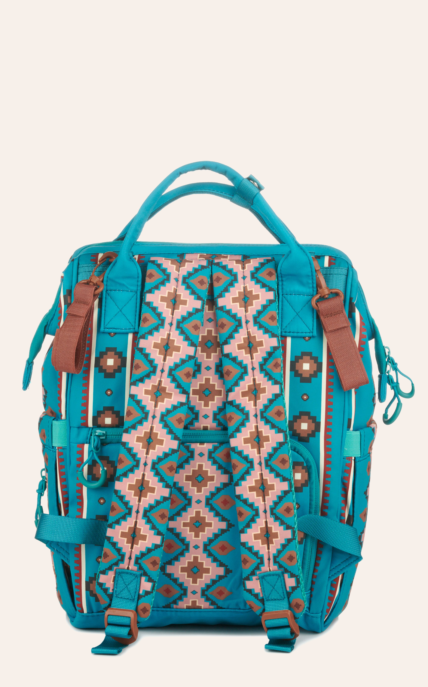 Wrangler Dark Turquoise & Aztec Print Diaper Bag Backpack