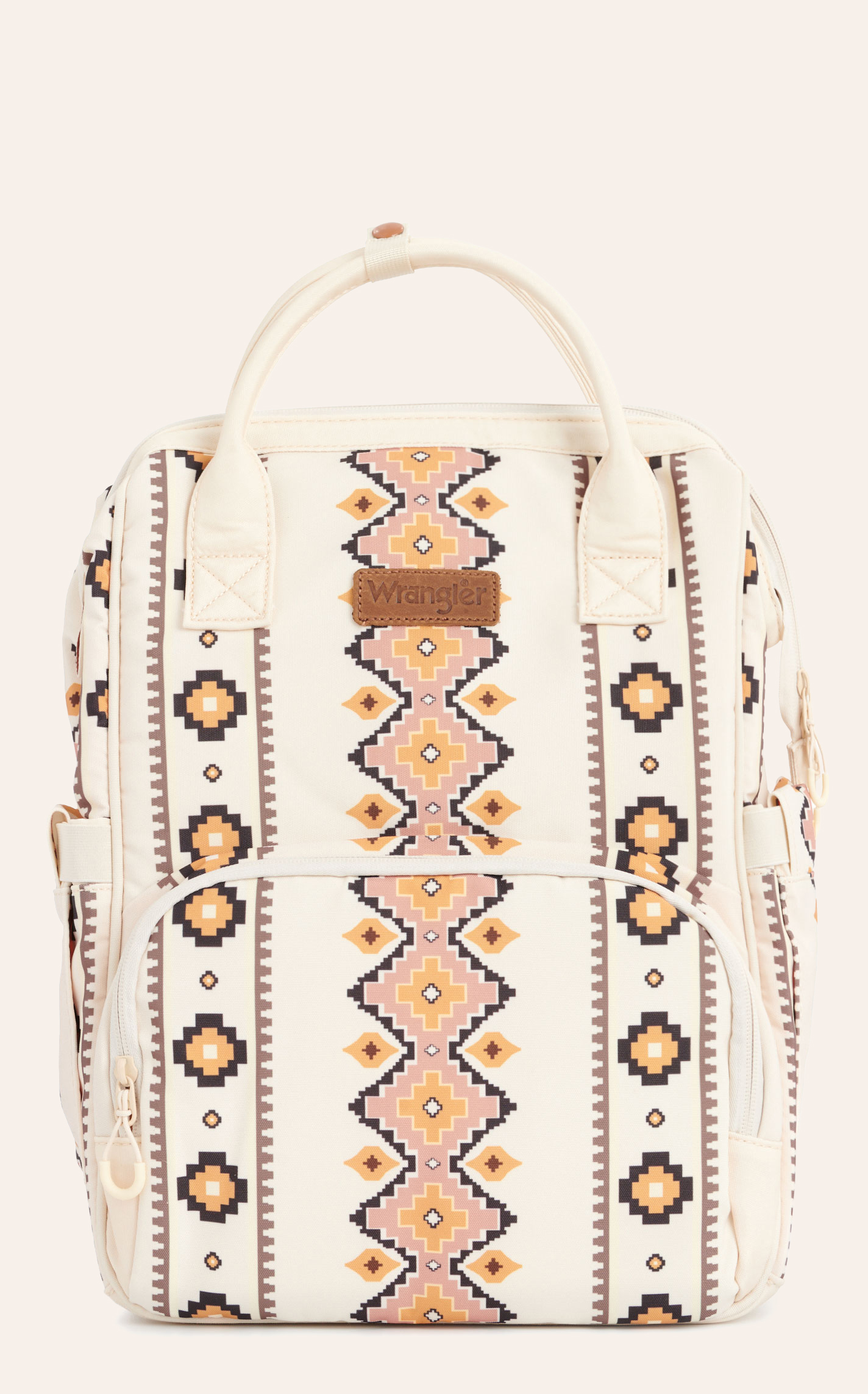 Wrangler Cream & Multicolor Aztec Print Diaper Bag Backpack