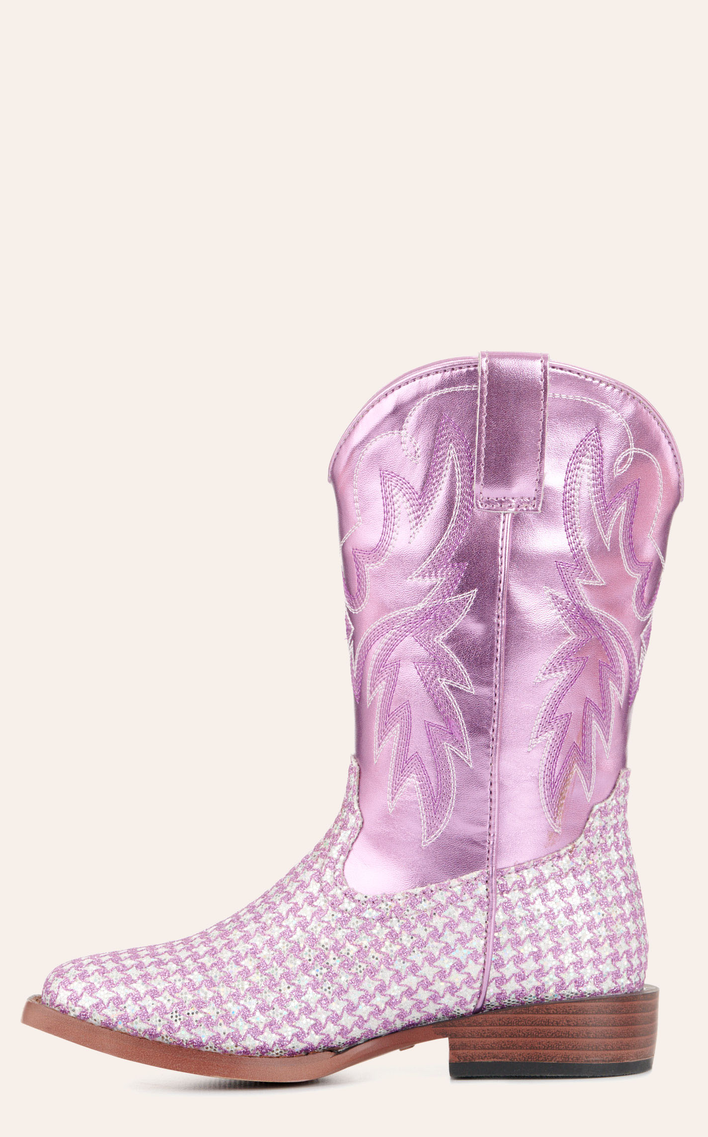 Roper Girls' Glitter Glam Metallic Purple Checkered Cowboy Boots ...
