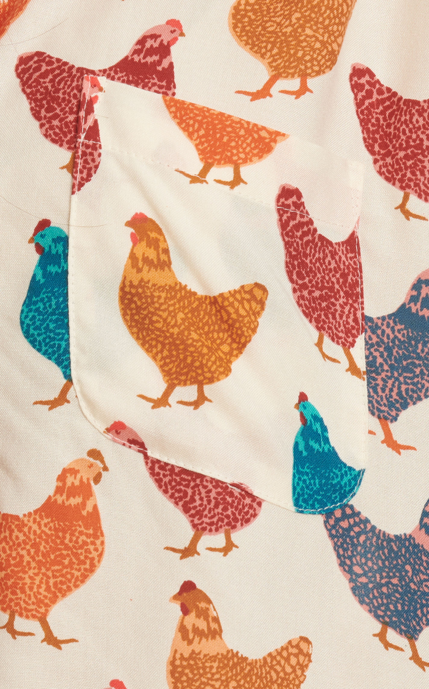 Cotton & Rye Women's Cream & Colorful Chicken Print Top