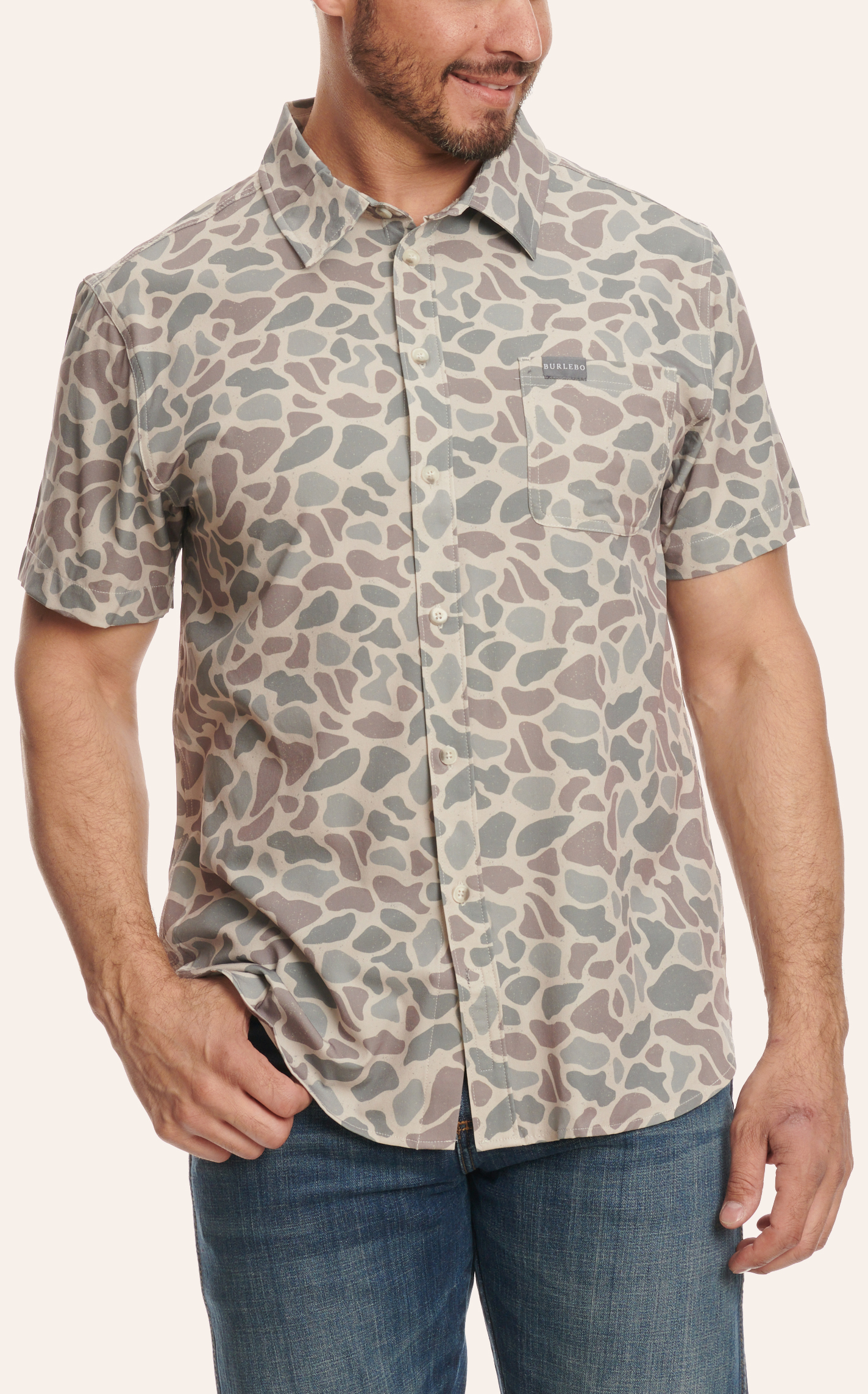 BURLEBO Men's Deer Camo Performance Shirt