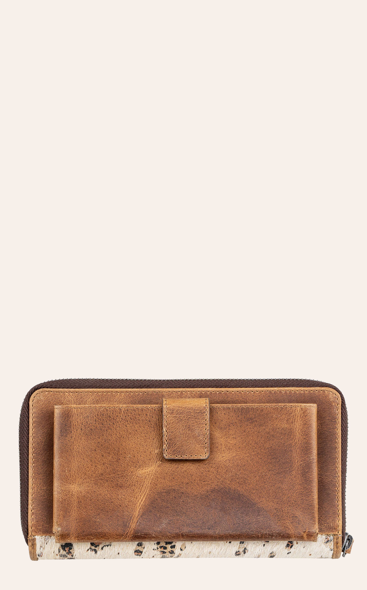 STS Ranchwear Cream and Leopard Serengeti Bentley Cowhide Wallet ...
