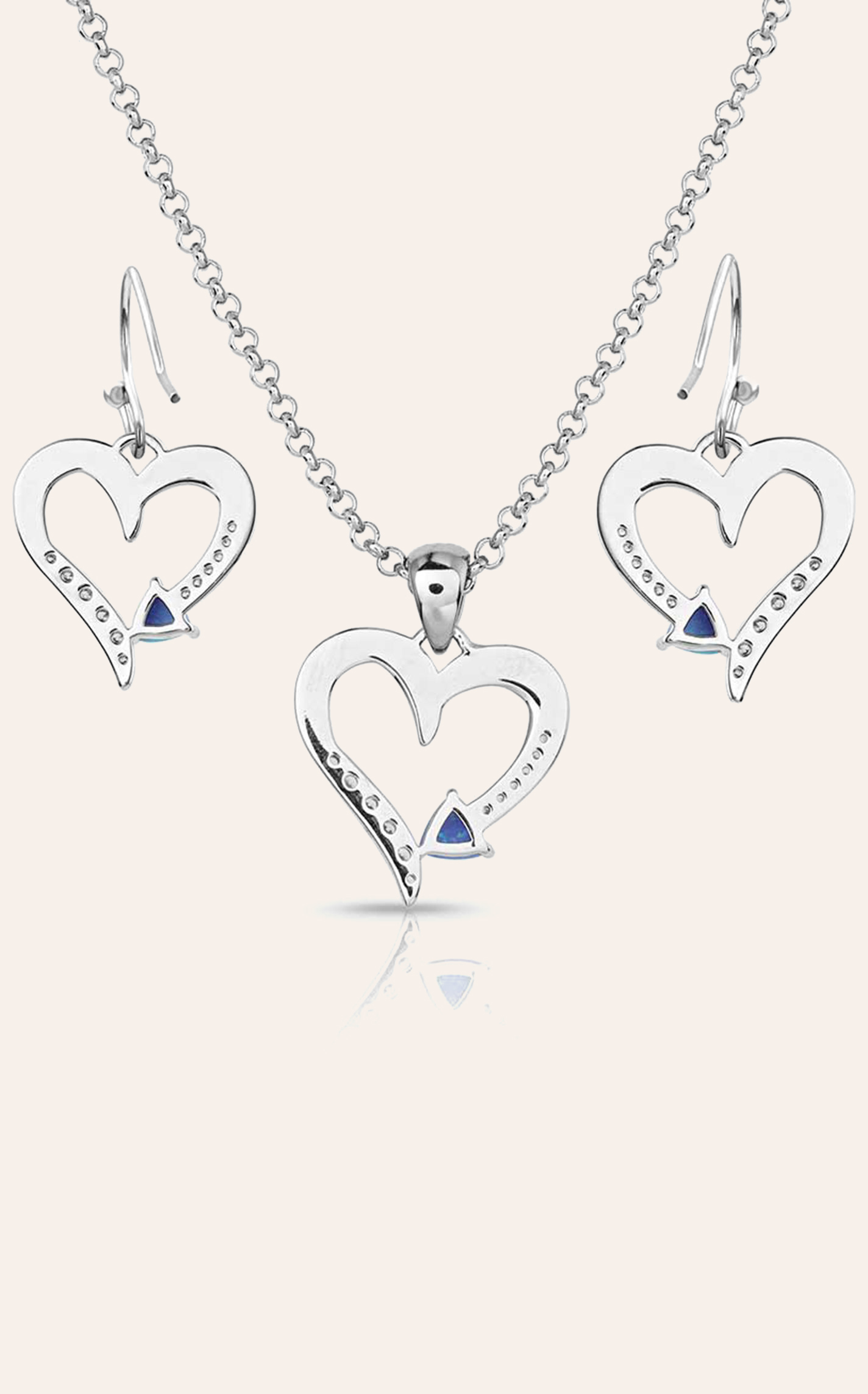 Montana Silversmiths Silver Love Everlasting Opal Crystal Jewelry Set