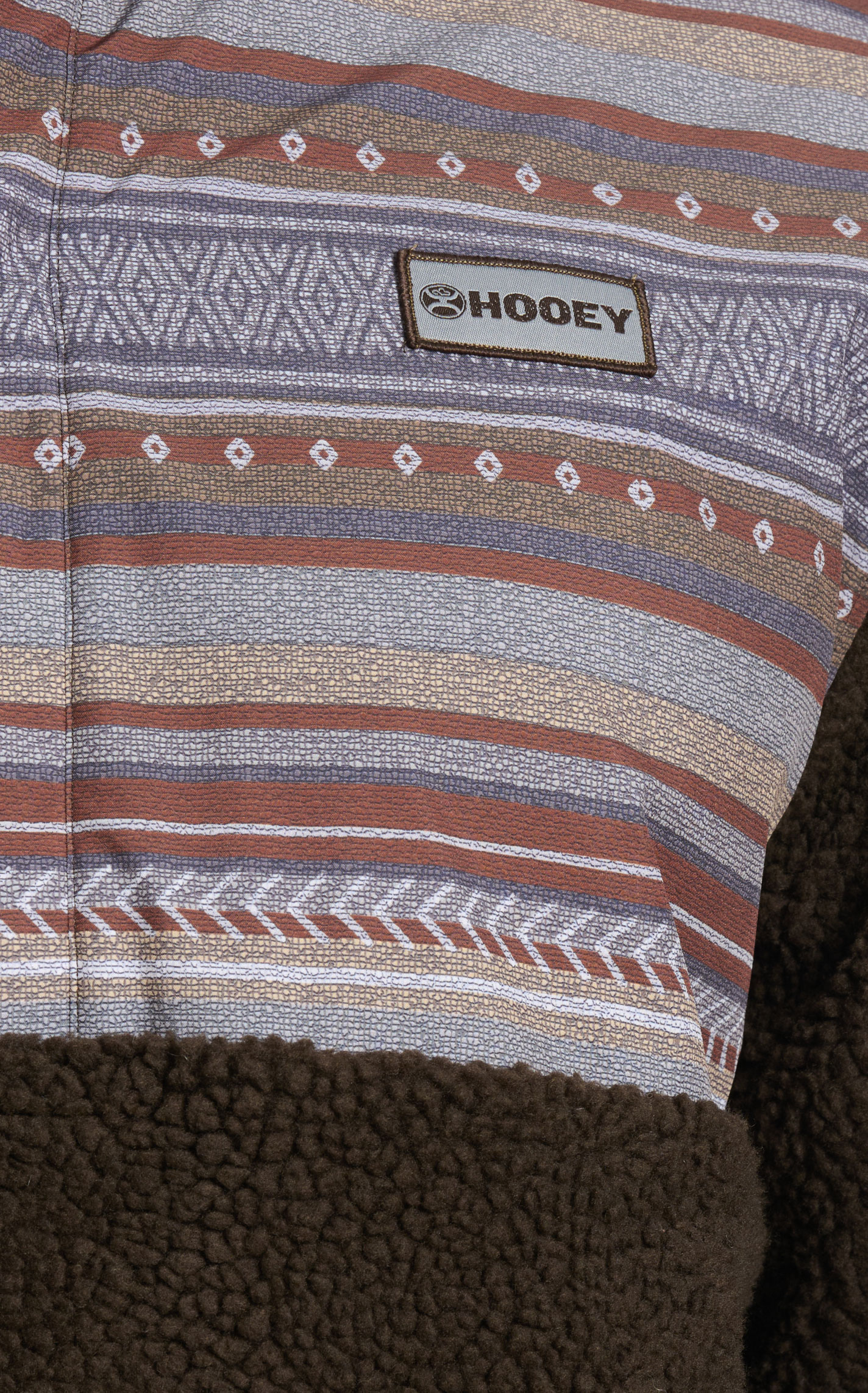 Hooey Men's Chocolate & Aztec Sherpa Pullover
