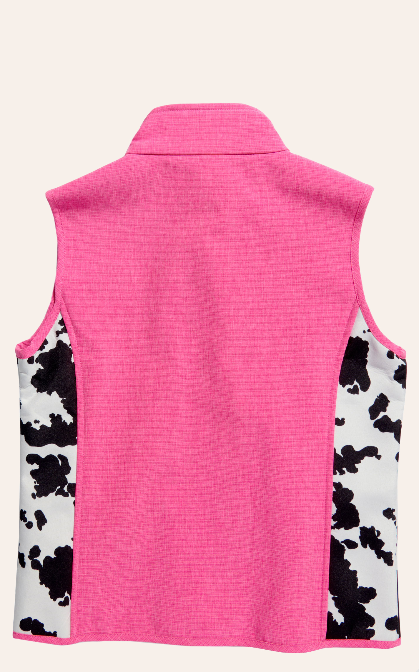 Cowgirl Hardware Girl's Hot Pink & Cow Print Lined Vest