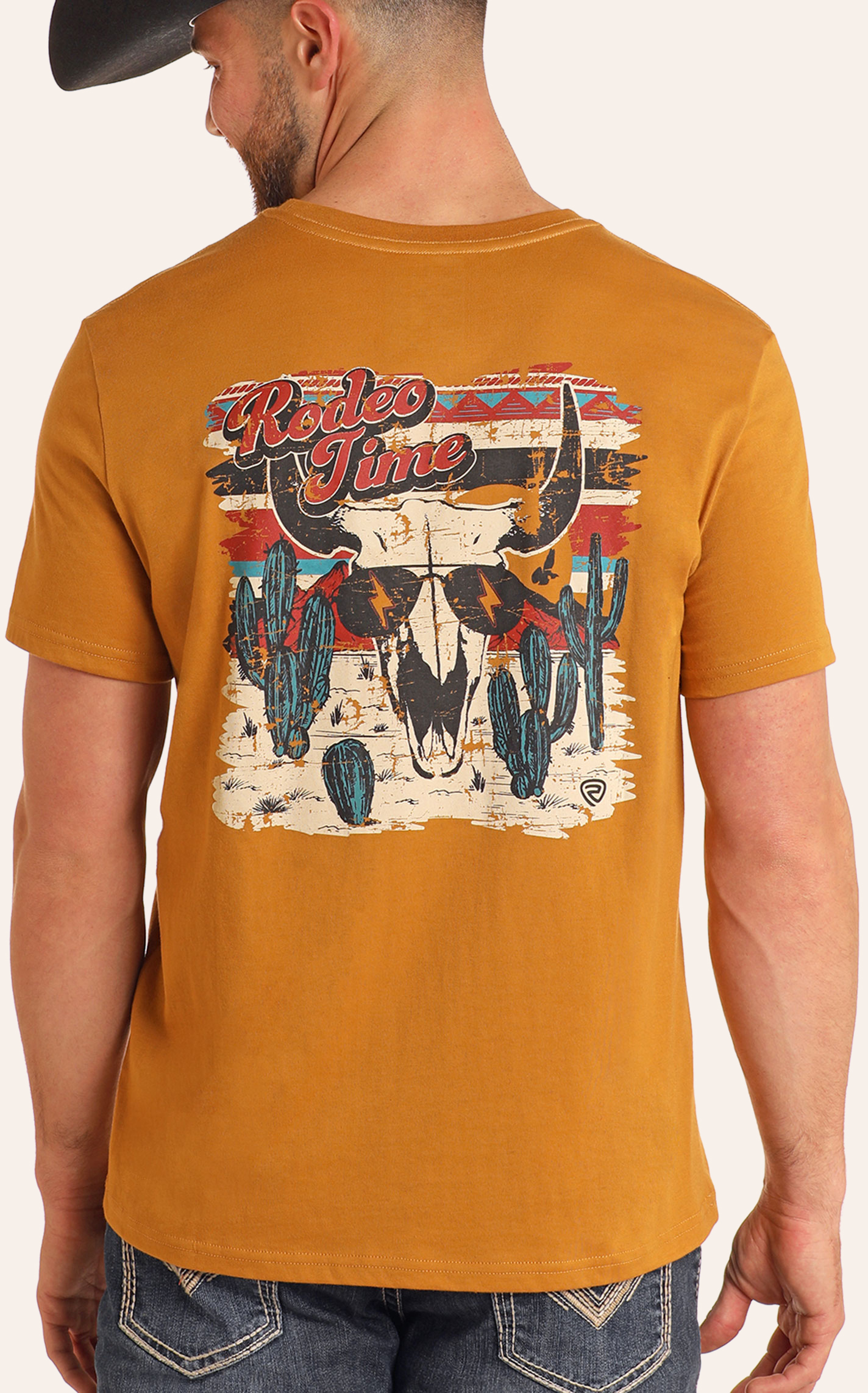 Rock & Roll Denim & Dale Brisby Men's Honey Mustard Graphic T-Shirt