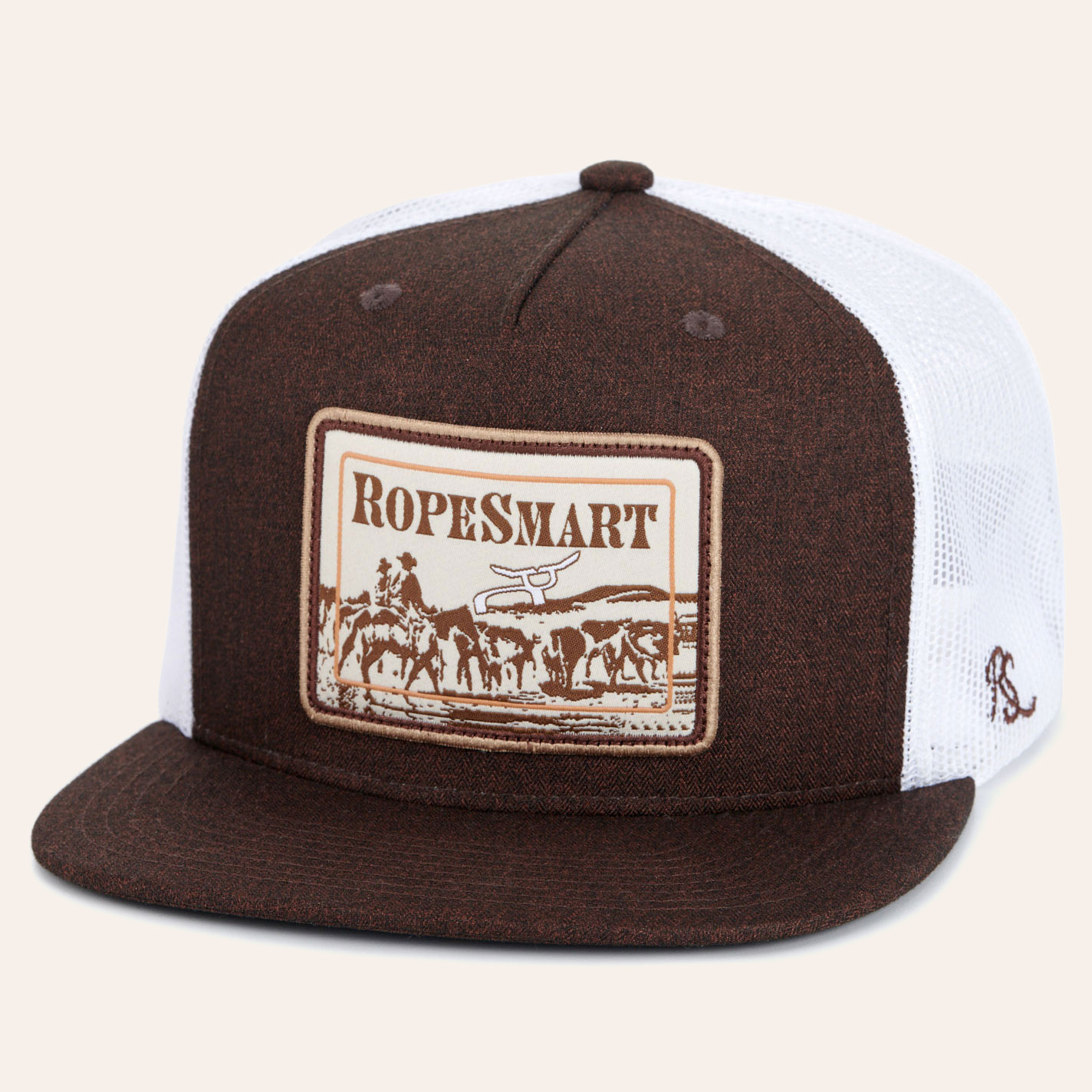 Ropesmart Men's Chocolate & White Punchin' Logo Patch Cap