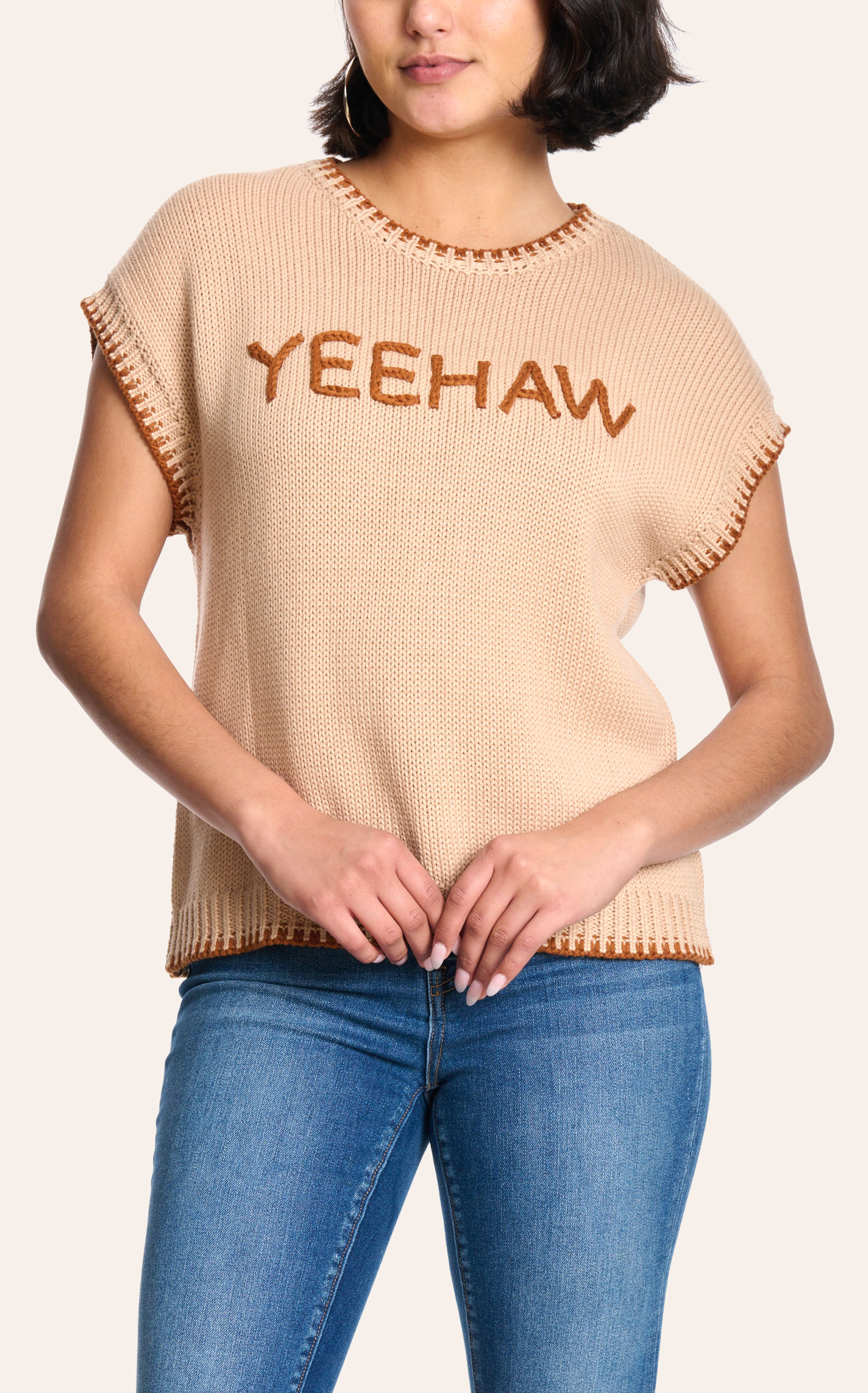 Rockin C Women's Toasted Sand YEEHAW Sweater | Cavender's