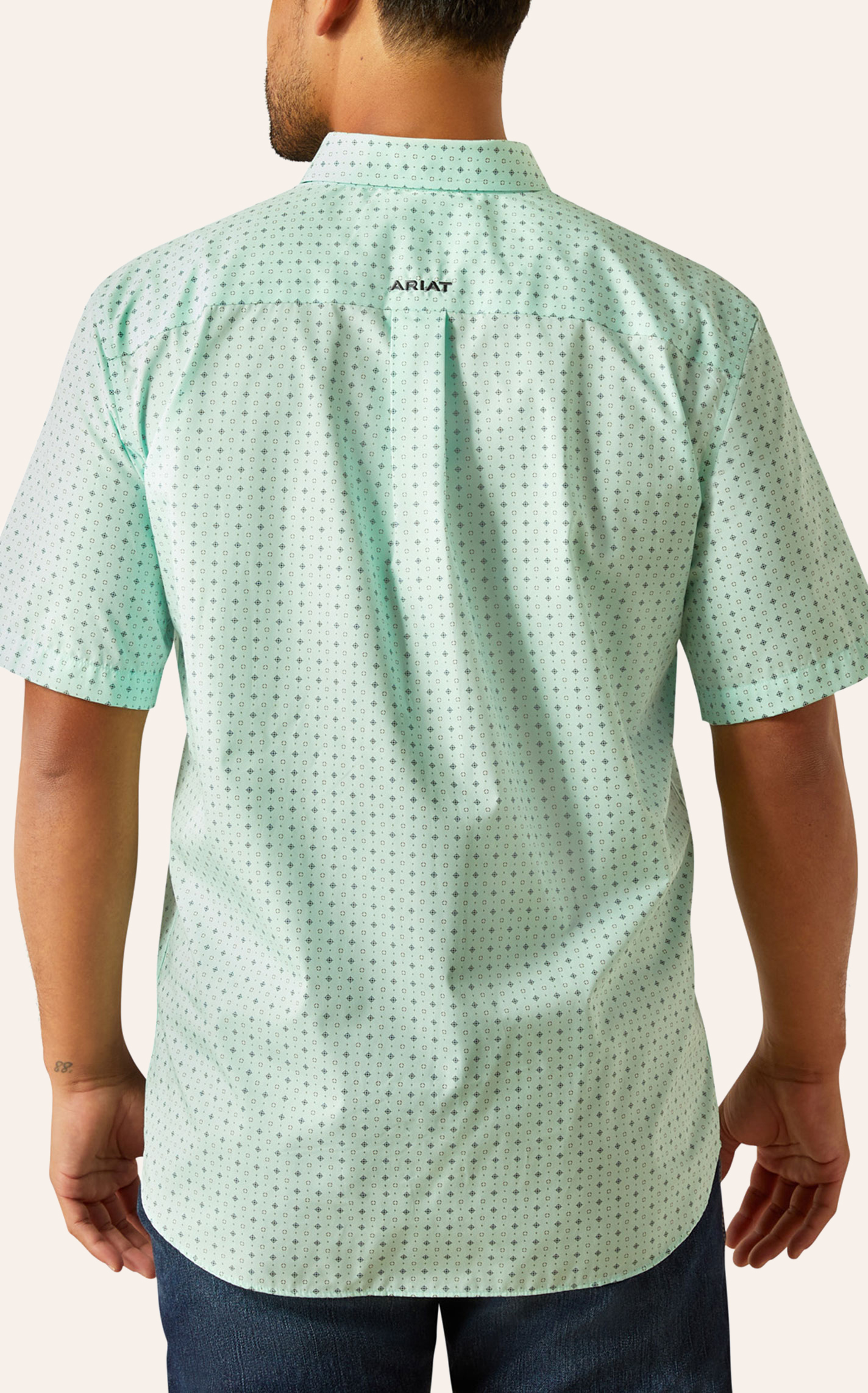 Ariat Men's Ellis Mint Geo Print Western Shirt