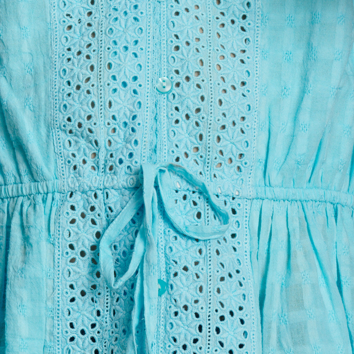 Rockin C Women's Turquoise Eyelet Accent Top
