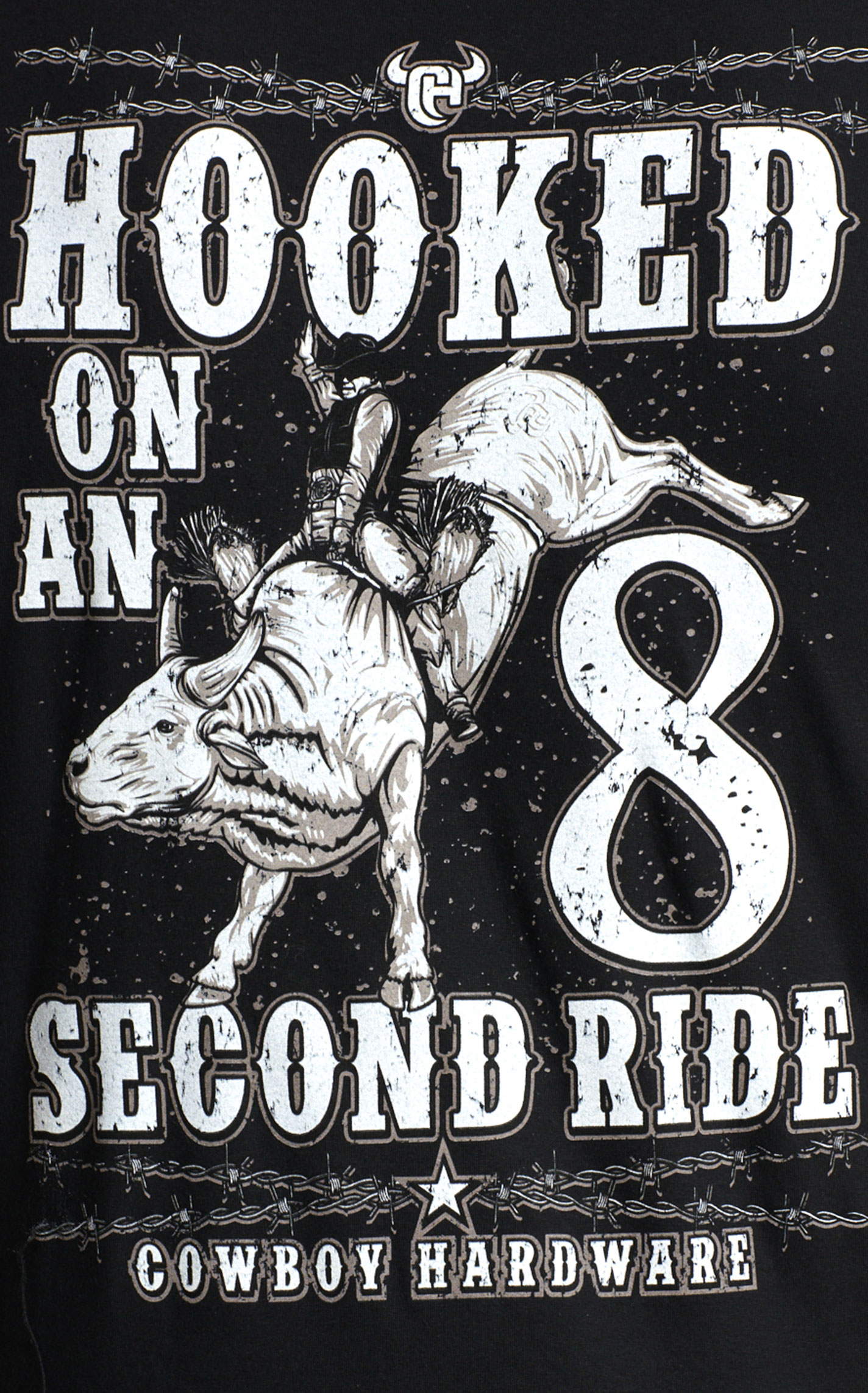 Cowboy Hardware Men's Black Hooked On Graphic T-Shirt