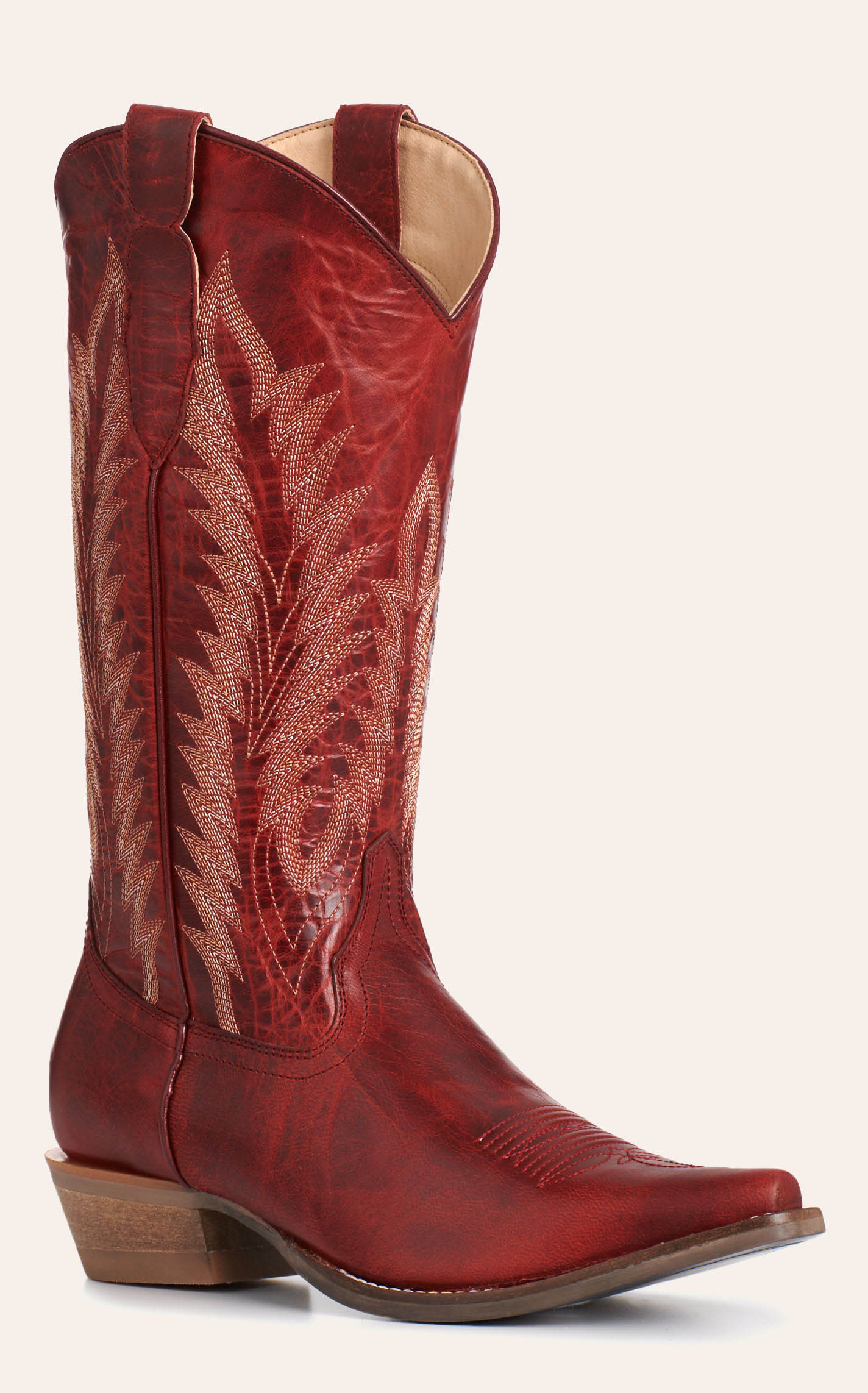Rockin' C Women's Red Goat Leather Snip Toe Cowboy Boots | Cavender's