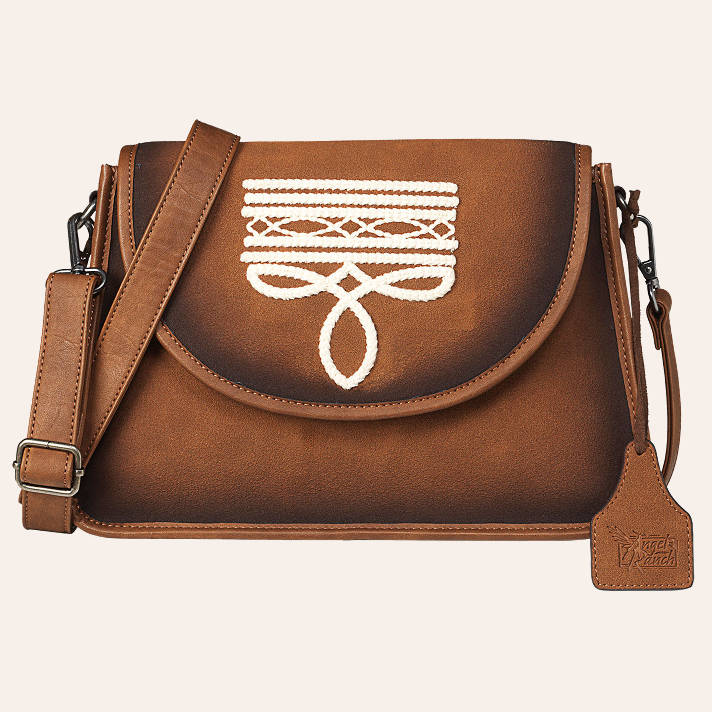 Angel Ranch Maeve Cinnamon & Boot Stitch Crossbody Bag | Cavender's