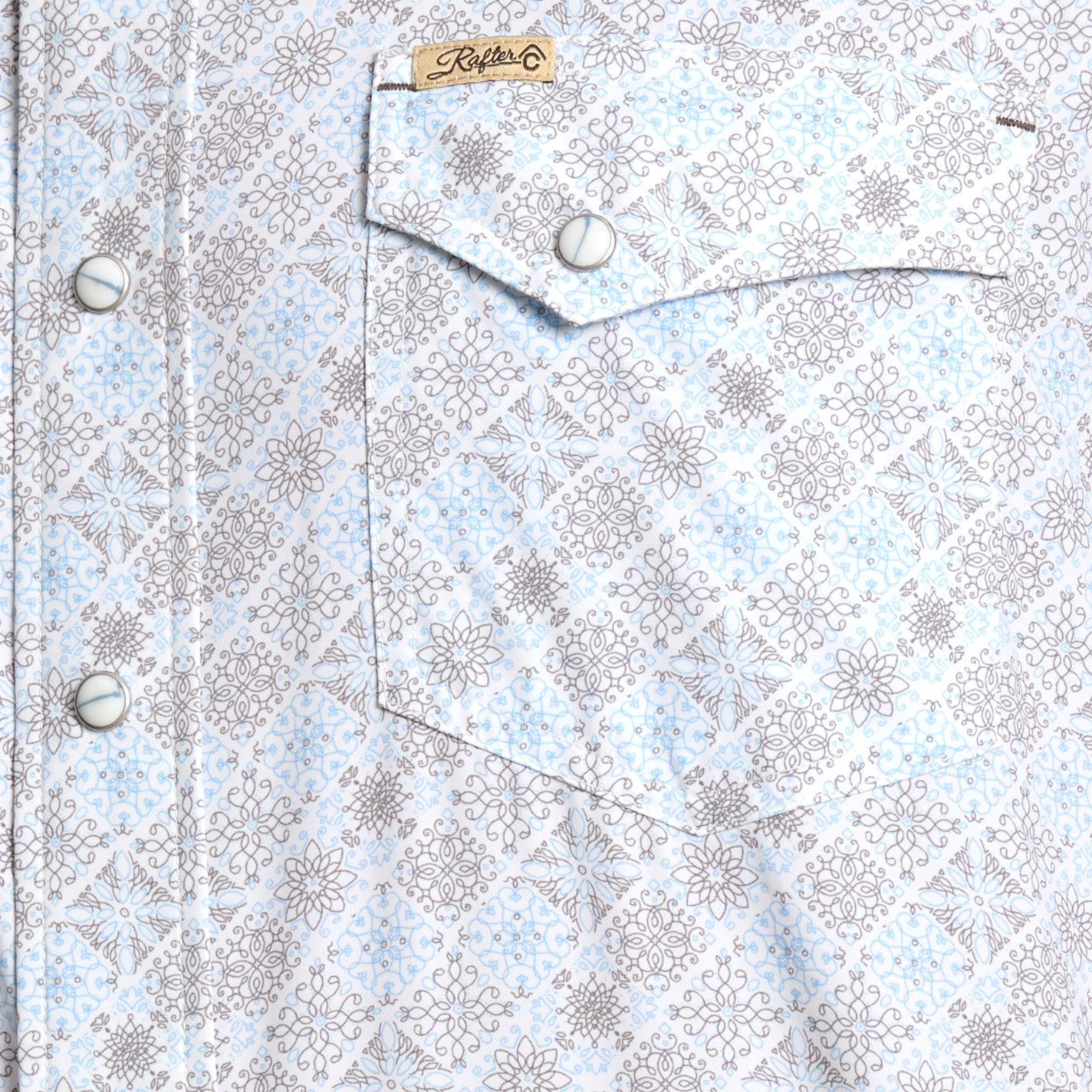 Rafter C Men's Pale Blue Wallpaper Print Western Shirt | Cavender's