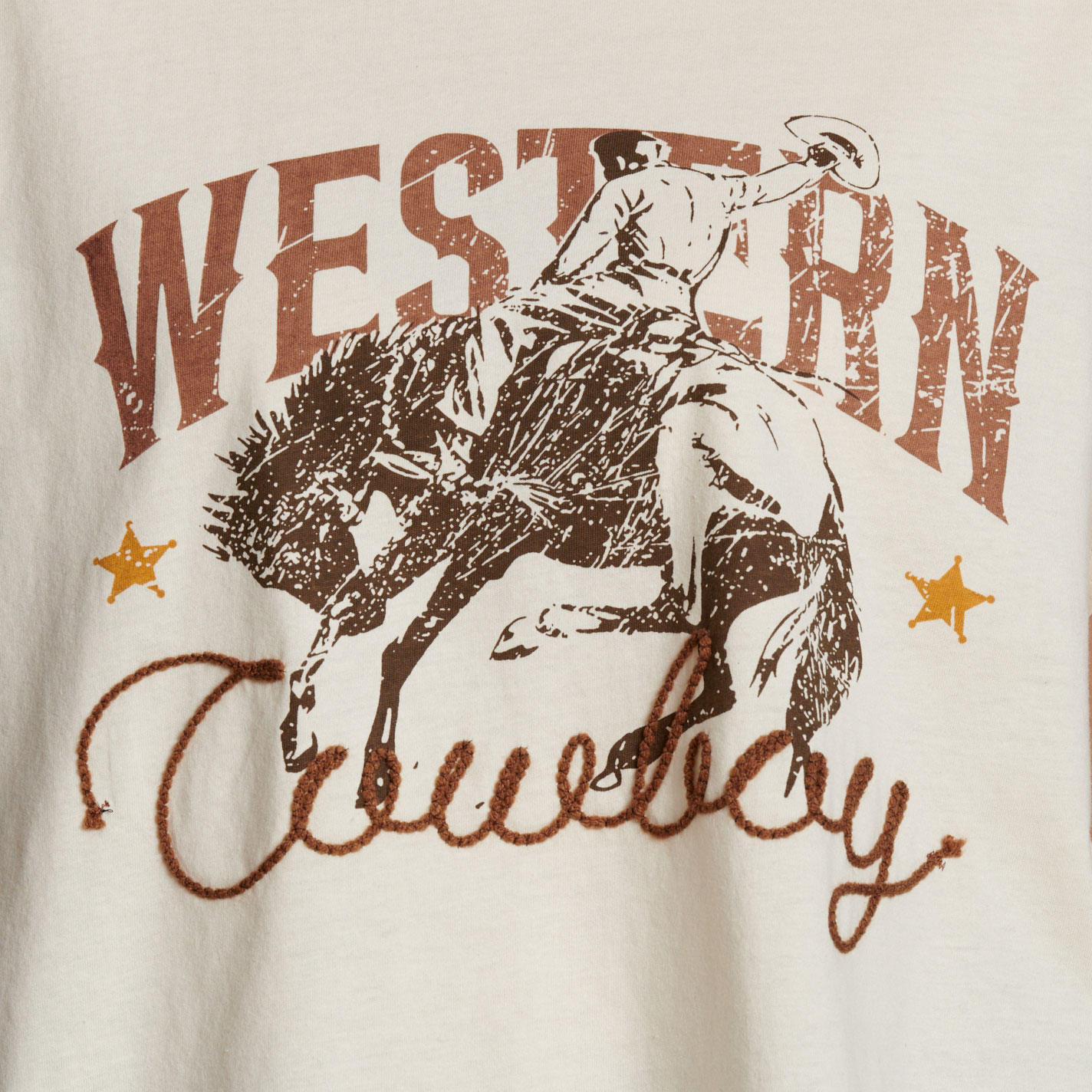 Marigold Kiss Women's White Bucking Bronc Top