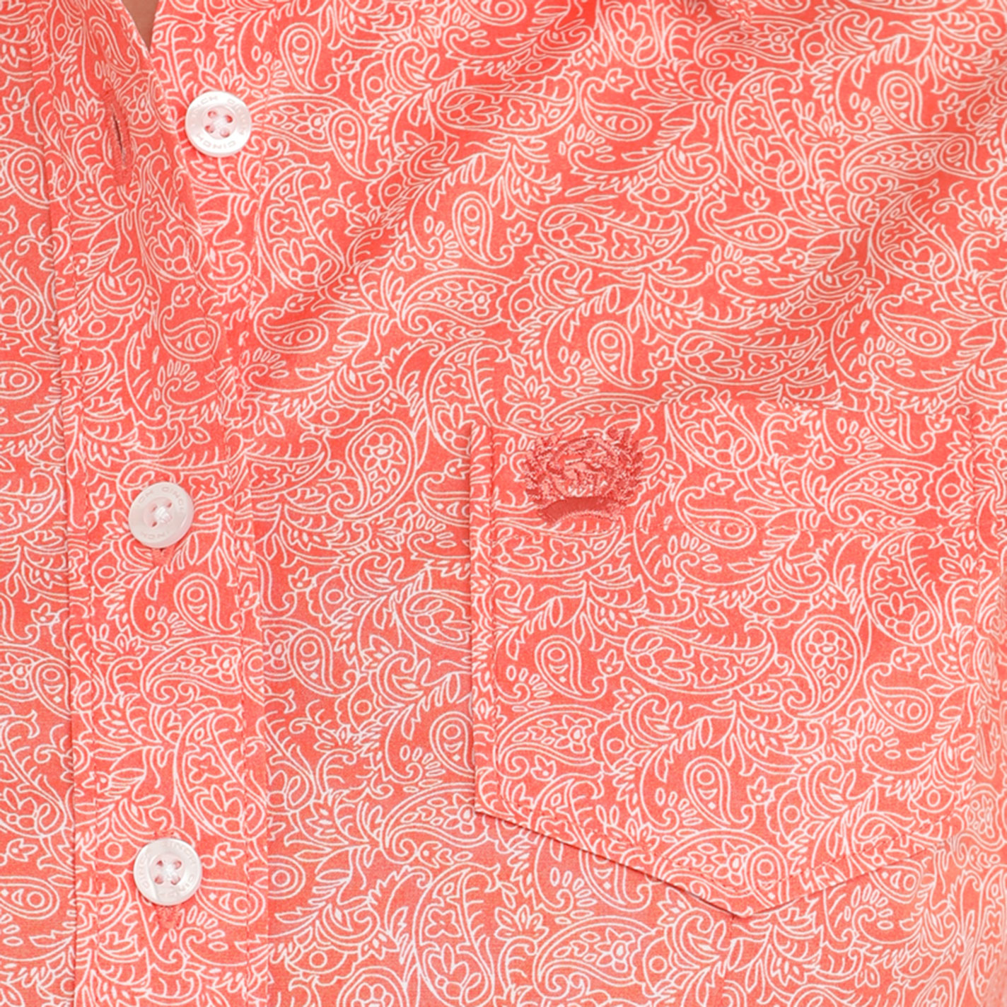 Cinch Women's Coral & White Paisley Western Shirt | Cavender's