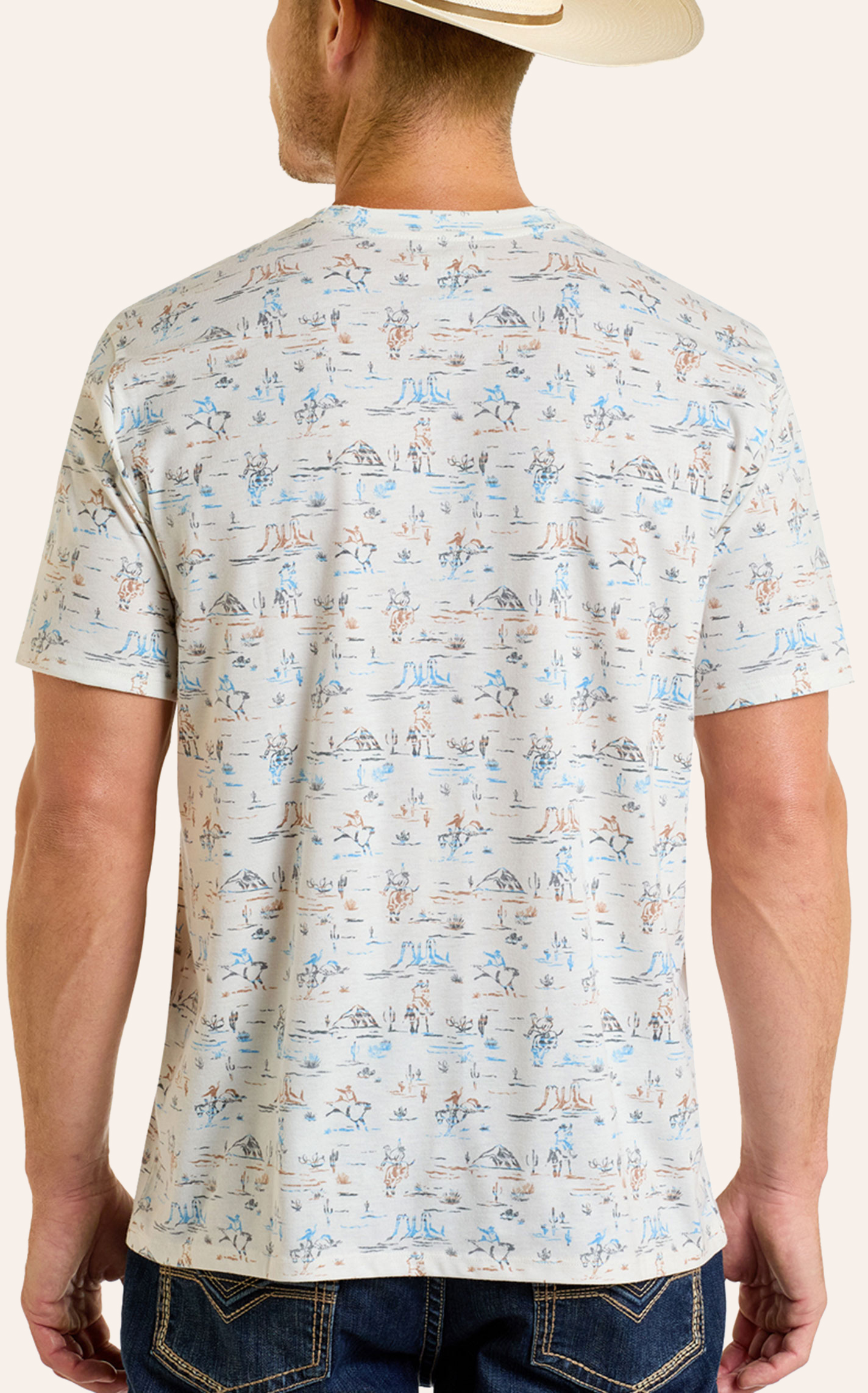 Rock & Roll Denim Men's White & Multi-Color Print T-Shirt I Cavender's