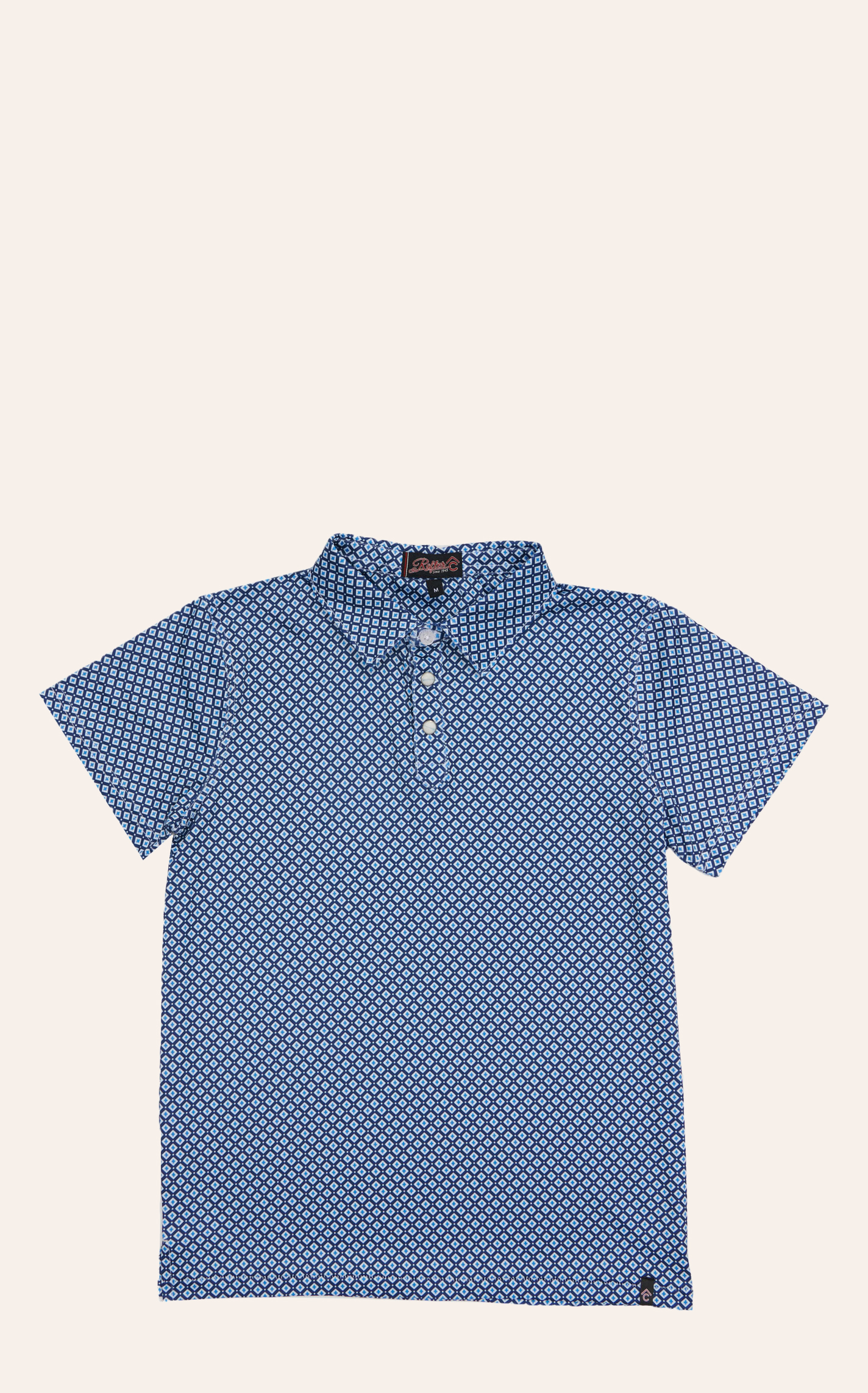 Rafter C Boy's Navy Geo Print Polo Shirt I Cavender's