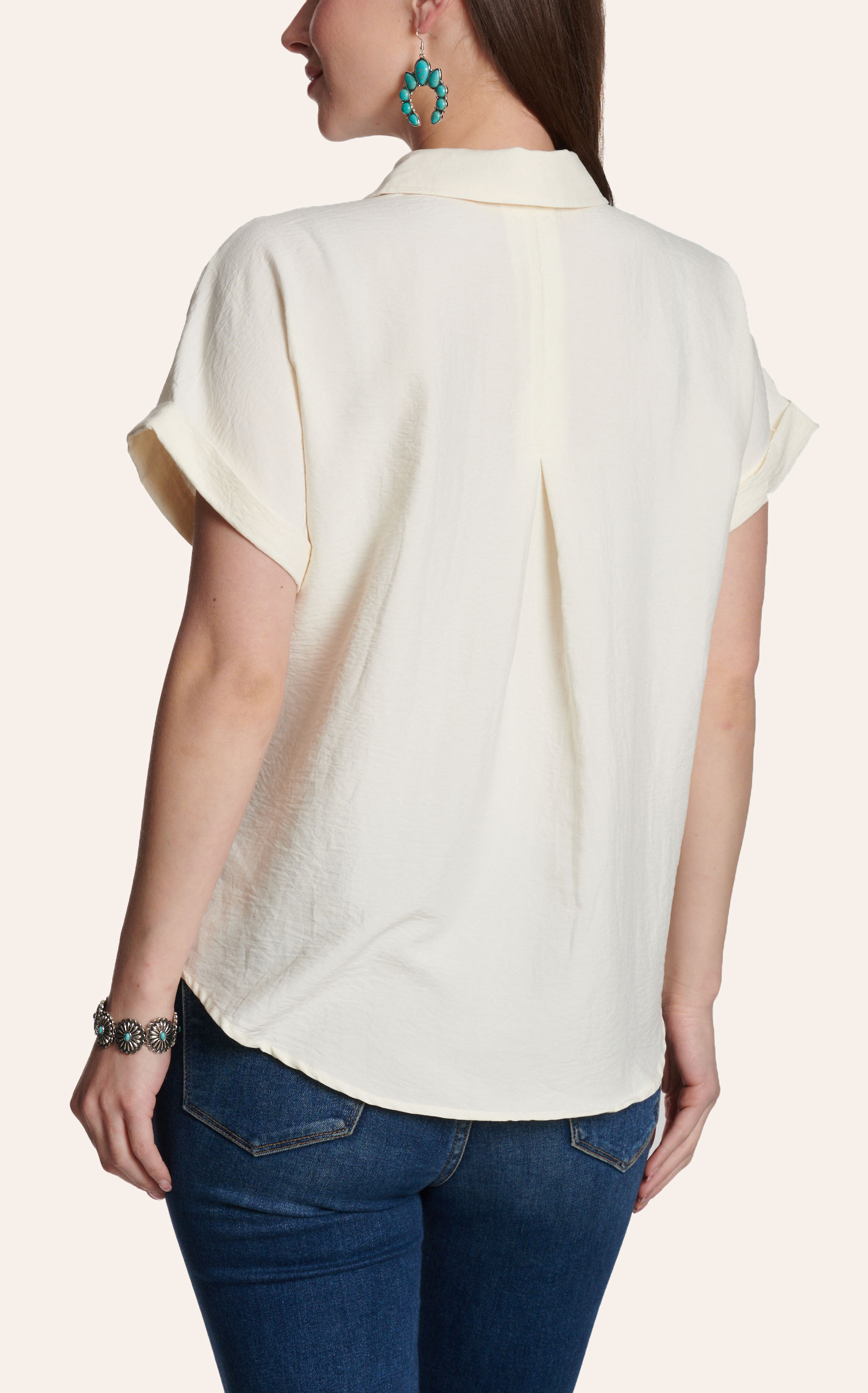 Double Zero Women's Cream Blouse I Cavender's