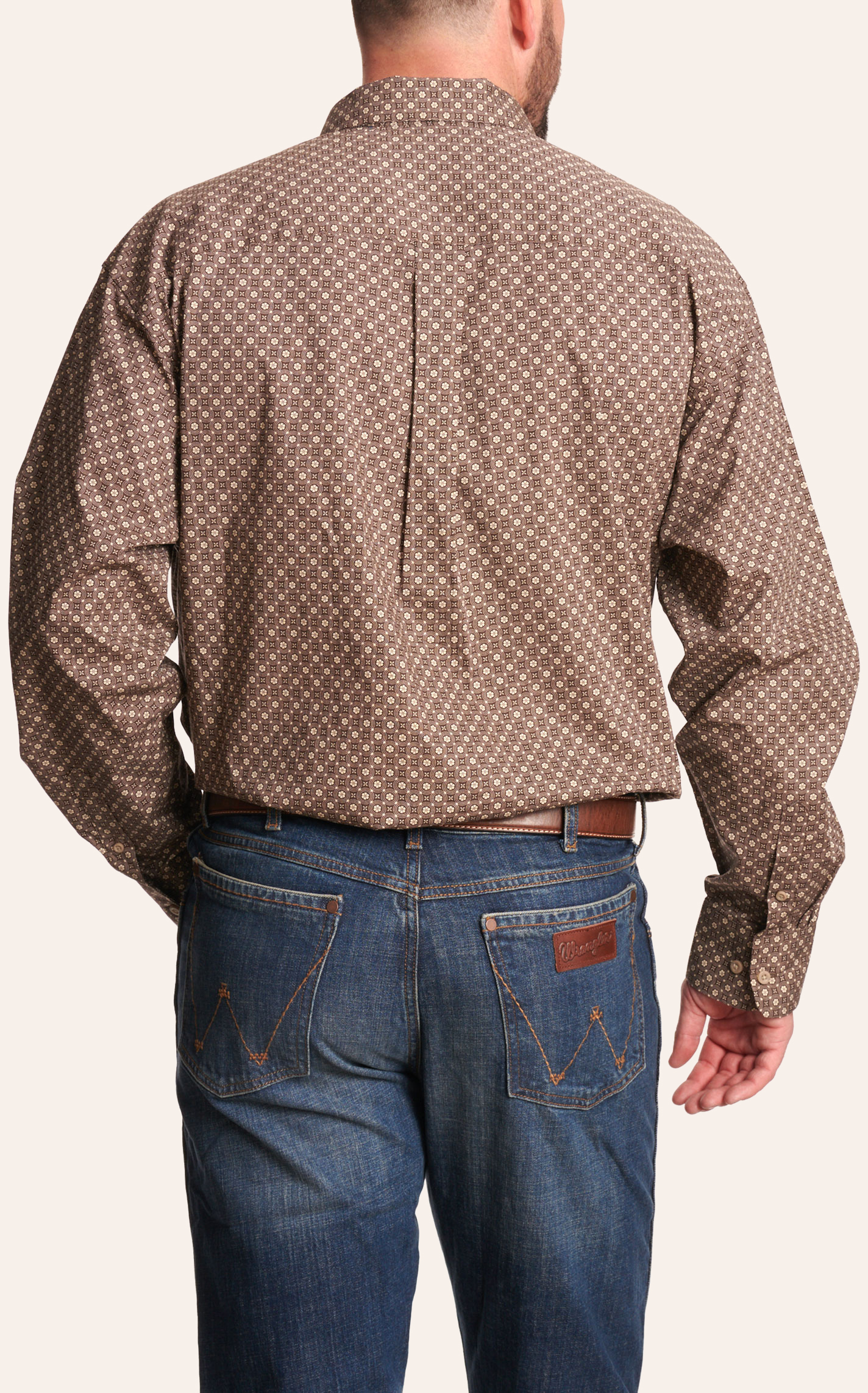 Wrangler Men's George Strait Collection Chocolate Geo Western Shirt