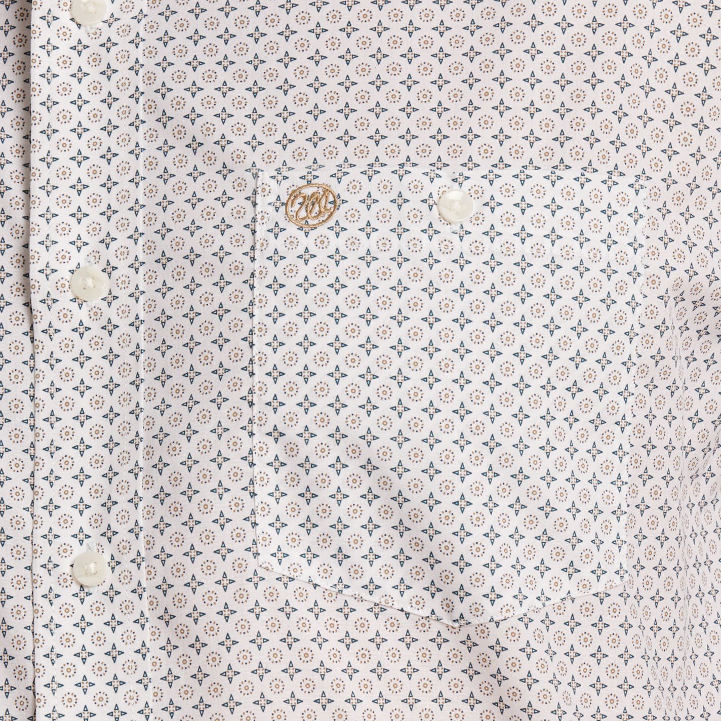 Wrangler Men's White & Gray Geo Classic Western Shirt | Cavender's