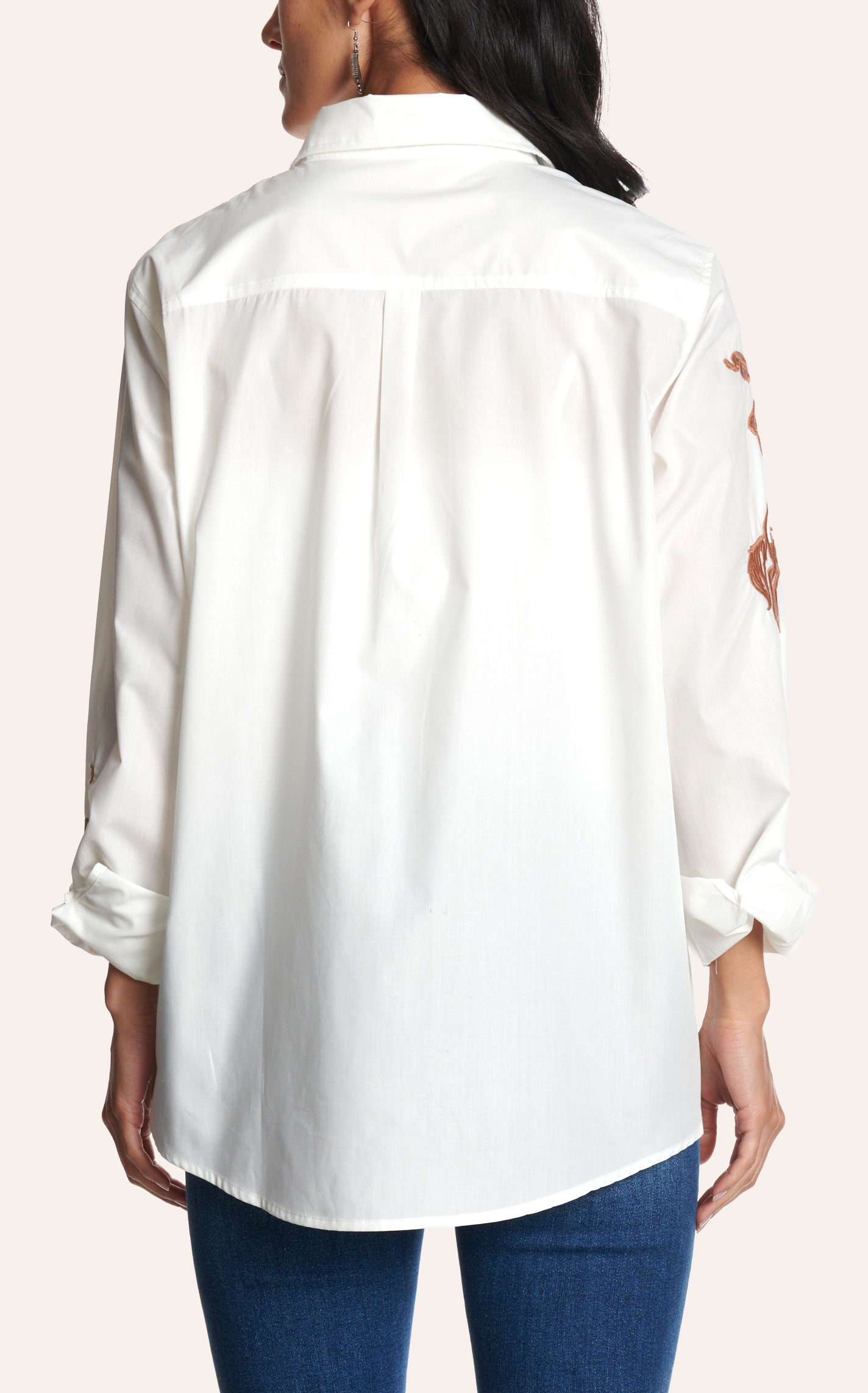Merigold Kiss Women's White Mesh Cutout Blouse I Cavender's