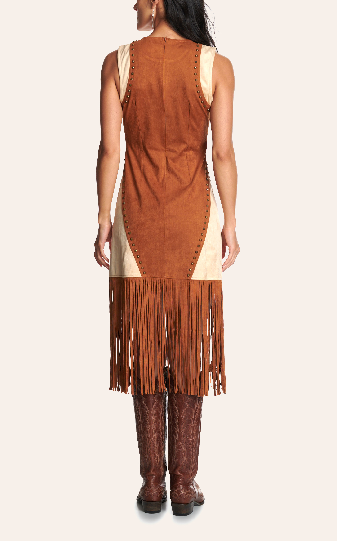 Blue B Women's Brown Two Tone Fringe Dress I Cavender's