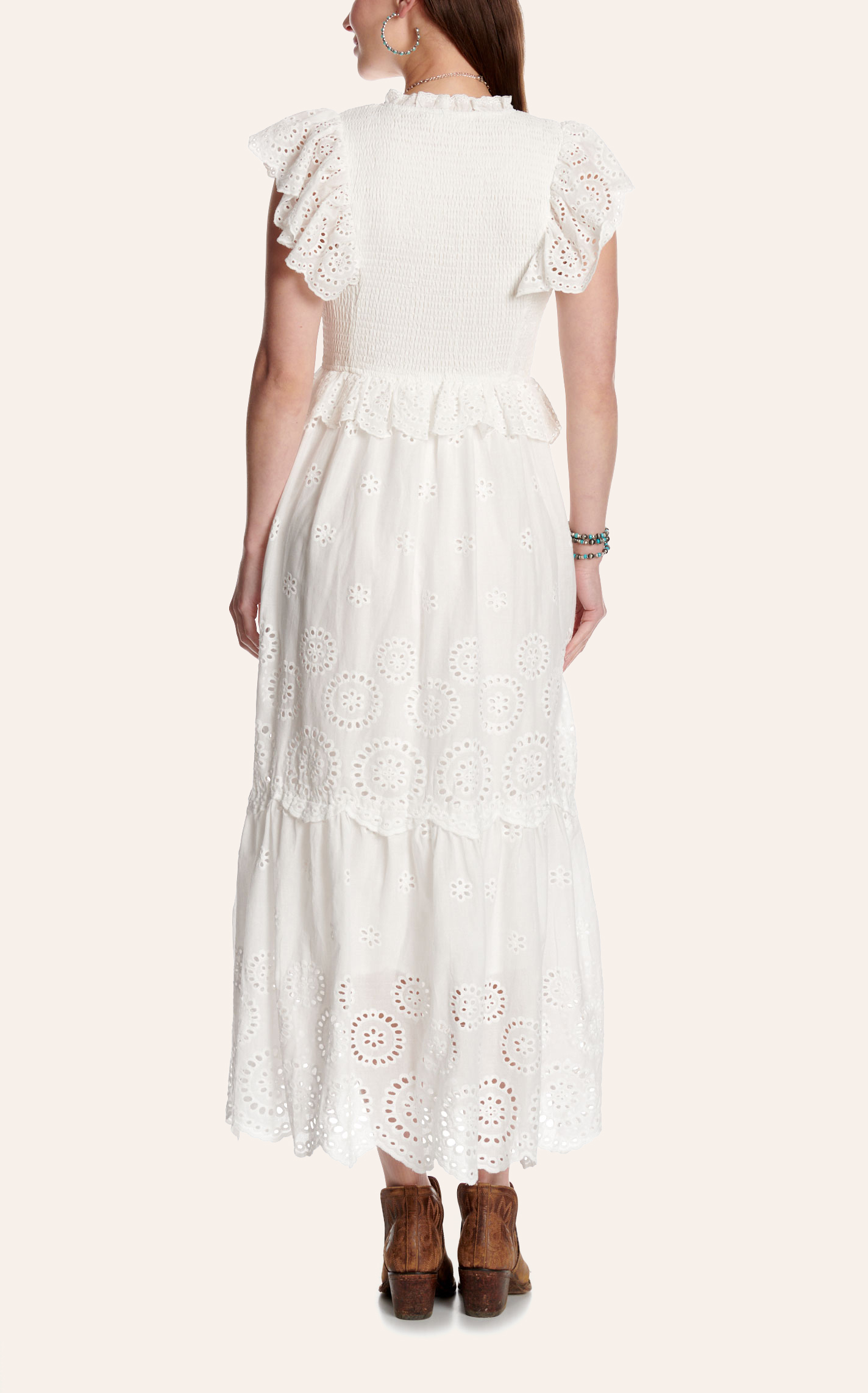 TCEC Women's Off White Smocked Lace Dress I Cavender's