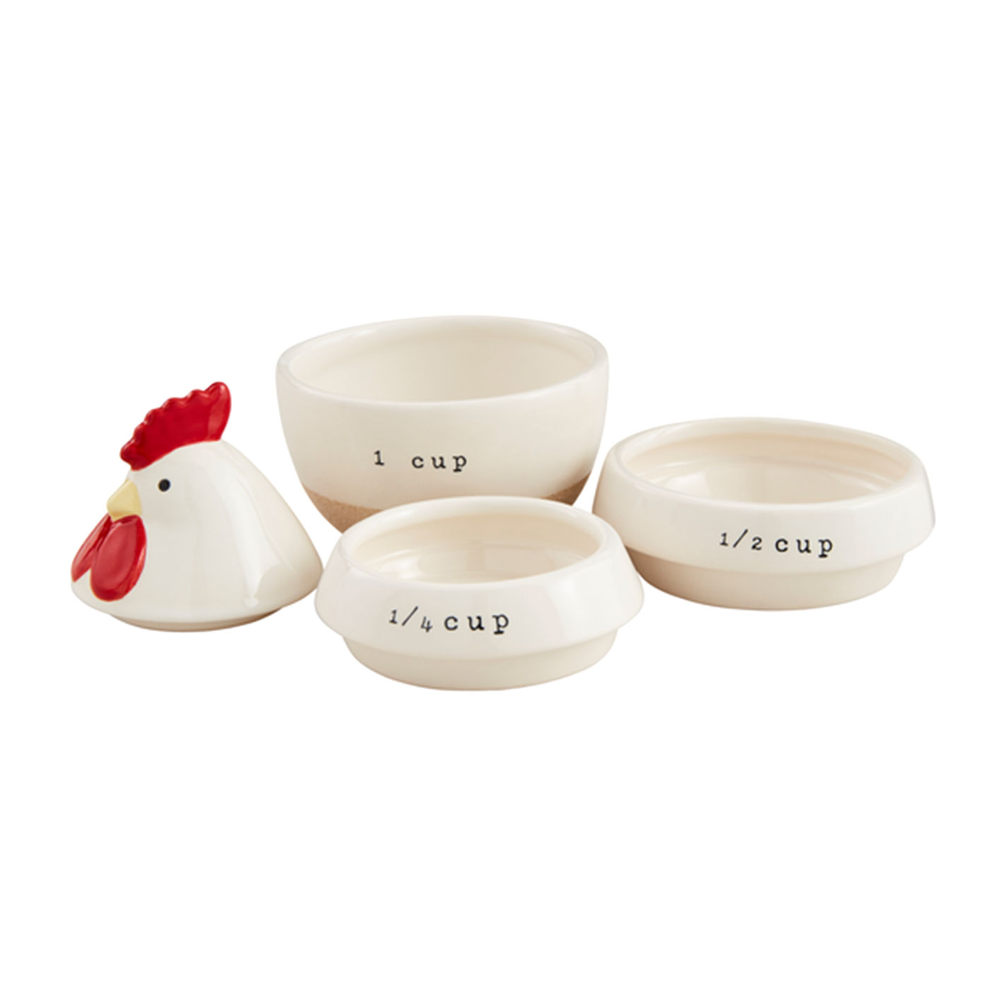 Mudpie White Stoneware Chicken Measuring Cup Set | Cavender's