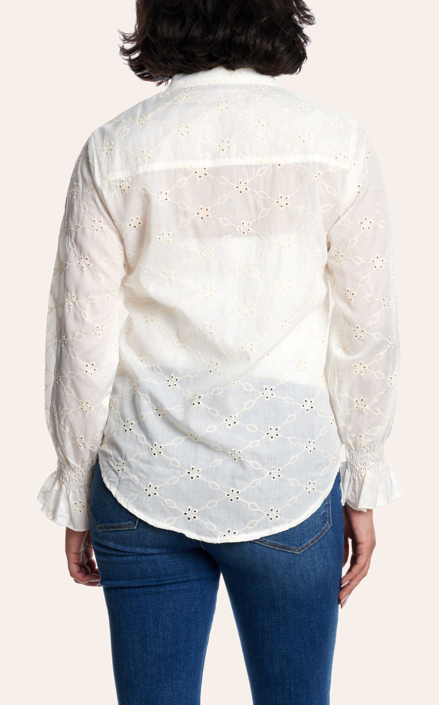Turquoise Haven Women's Ivory Eyelet Button Up Top | Cavender's
